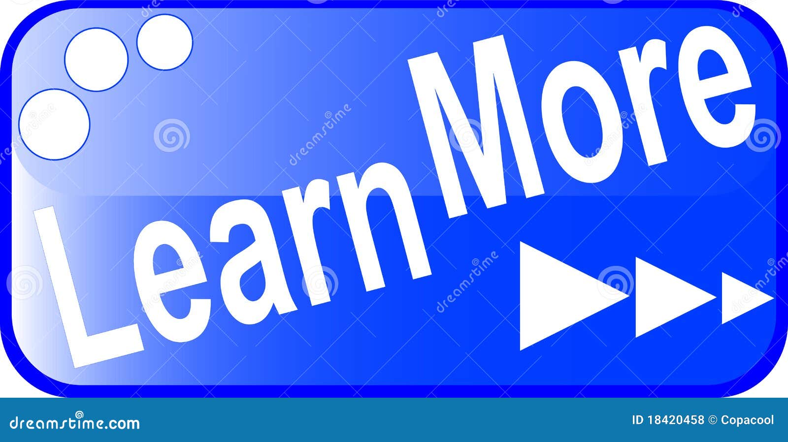 Blue Internet Web Button LEARN MORE Icon Stock Vector - Illustration of ...