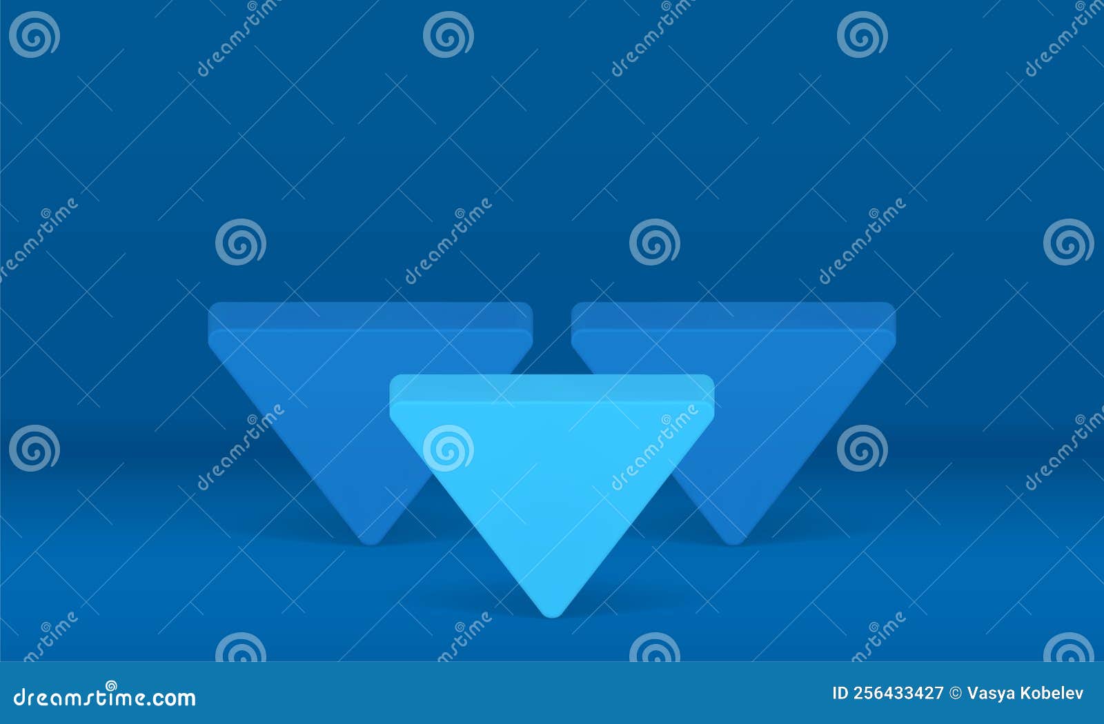 Blue Inverted Triangle Abstract Level Arena Podium Competition Pedestal ...
