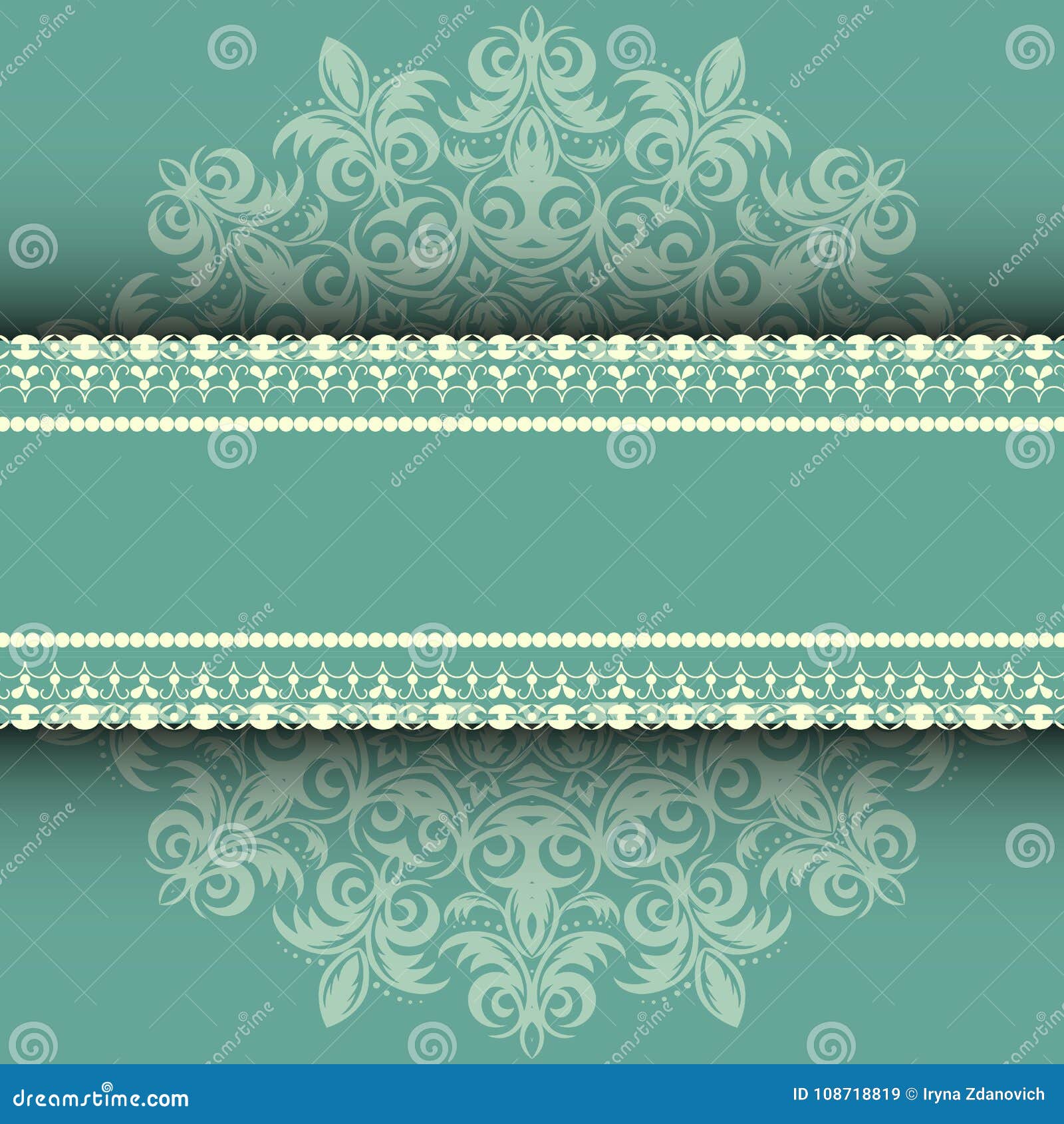 Blue Invitation Card with Abstract Pattern and Blank Horizontal Stock ...