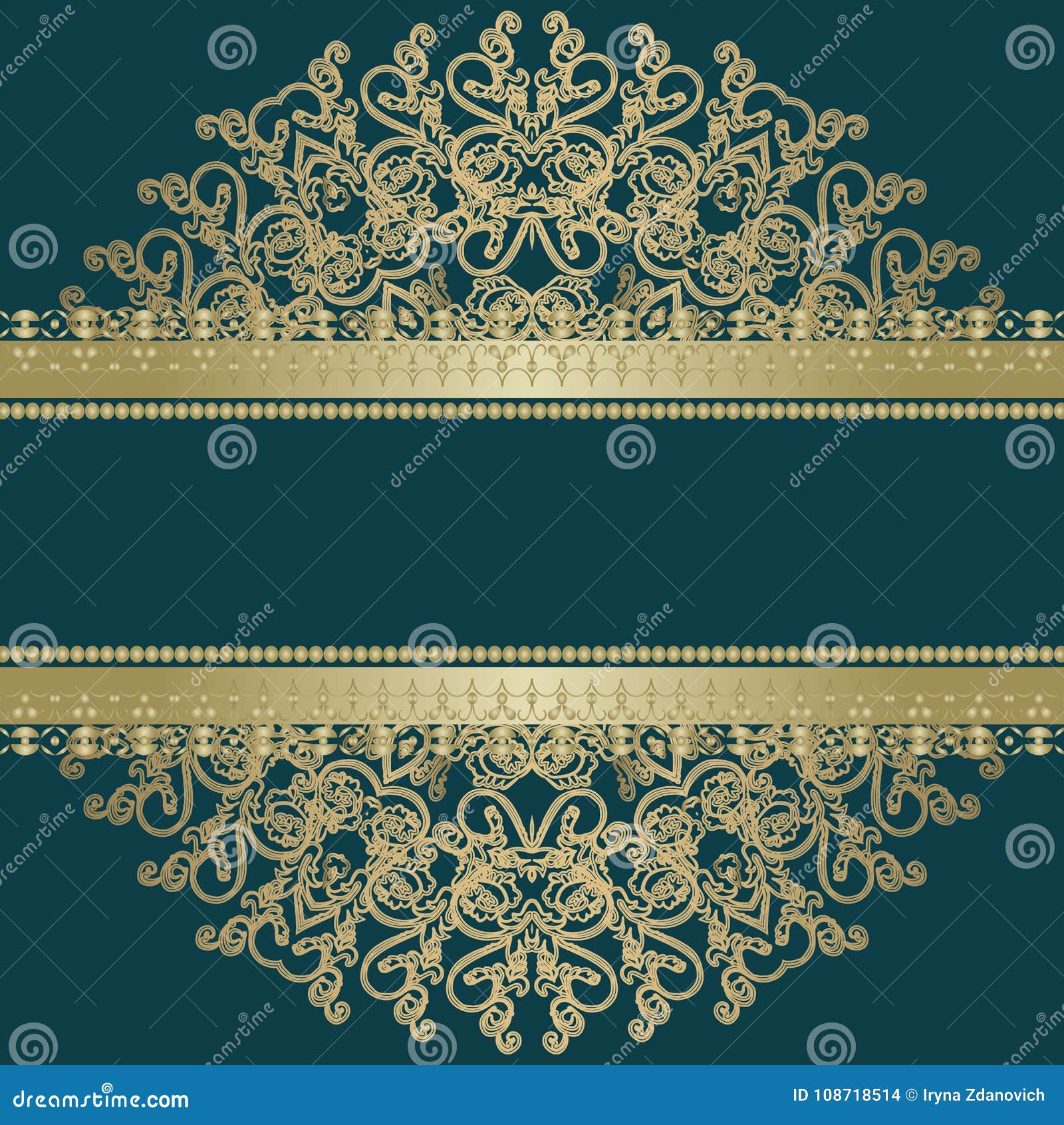 Blue Invitation Card with Abstract Pattern and Blank Horizontal Stock ...