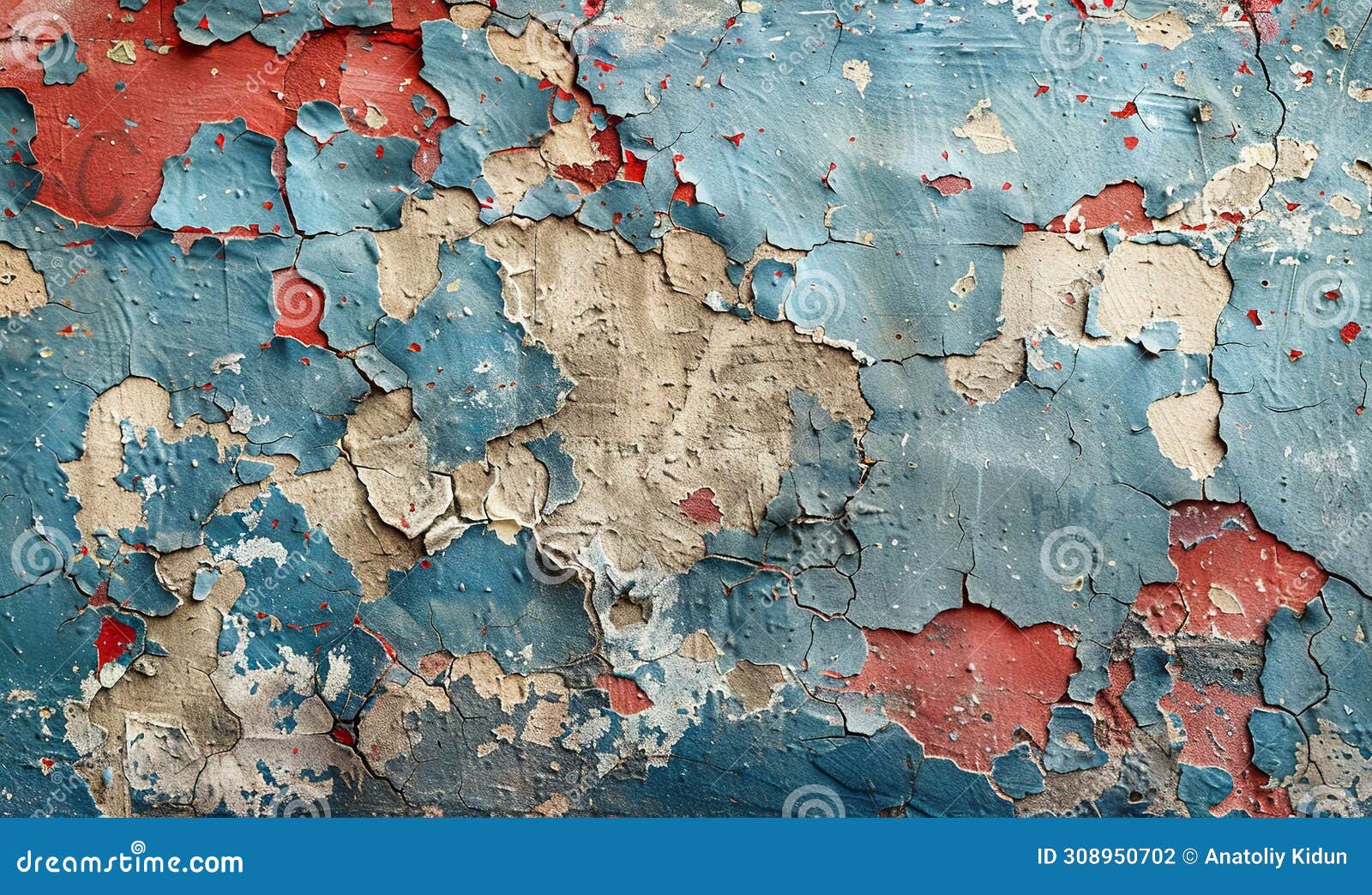 Blue Iridescent Wallpaper with Red and White Writing, in the Style of ...