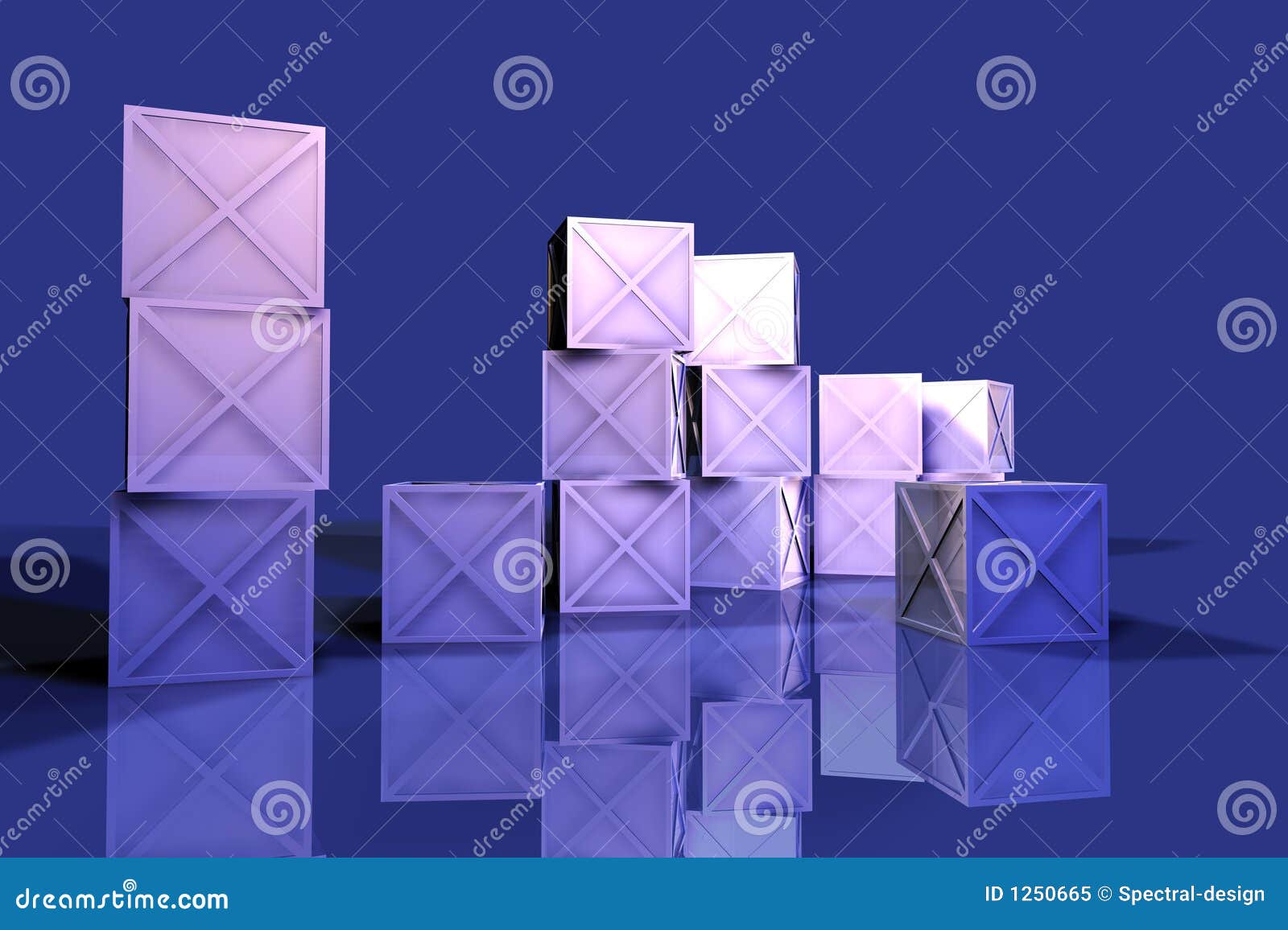Blue Iron Boxes 2 stock illustration. Illustration of render - 1250665