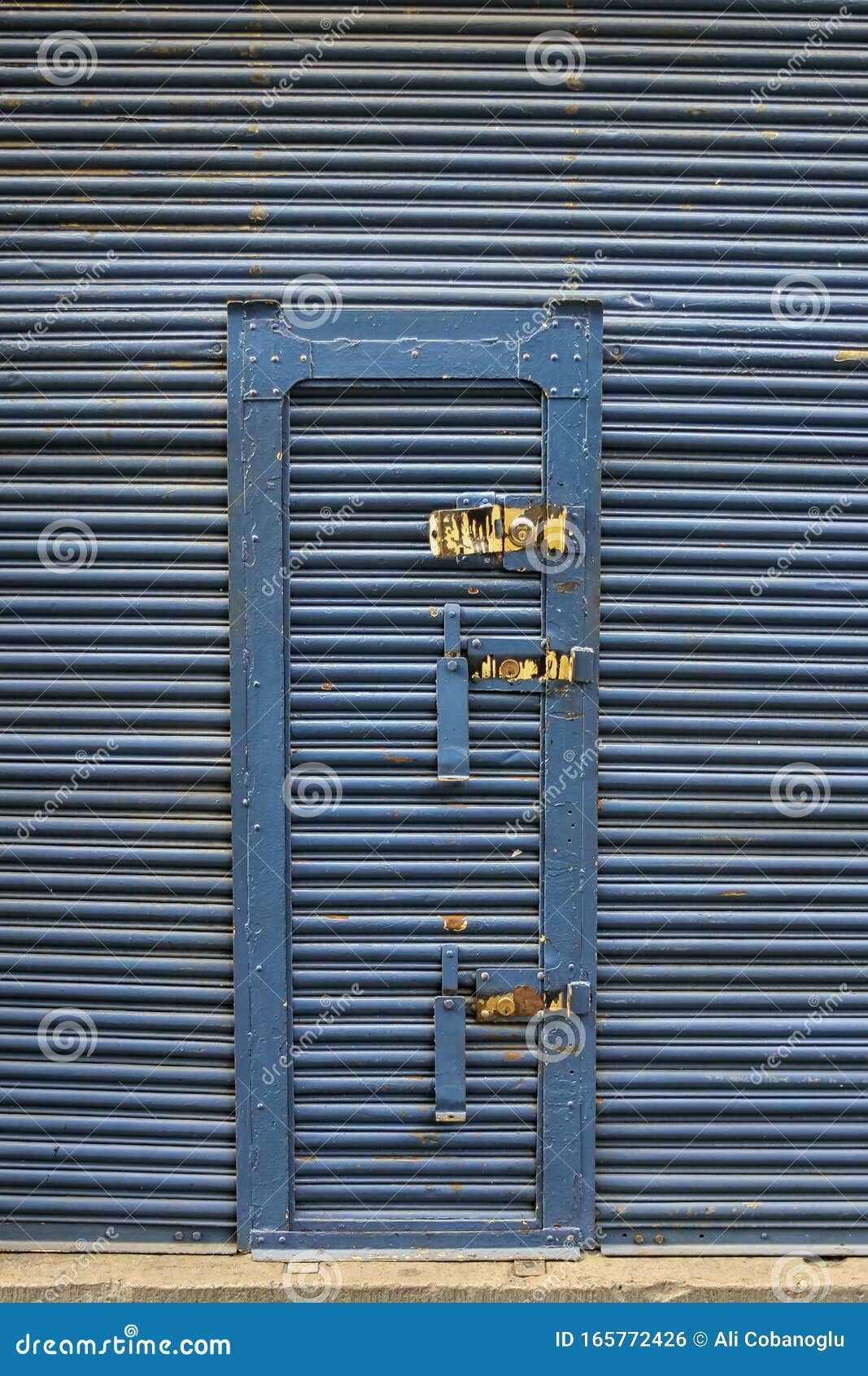 A Blue Iron Gate in Mexico City Stock Photo - Image of lines, aged ...