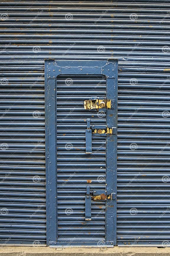 A Blue Iron Gate in Mexico City Stock Photo - Image of lines, aged ...