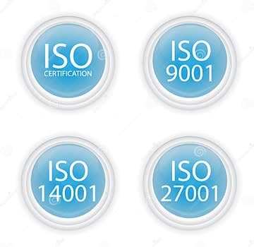 Blue iso buttons stock vector. Illustration of norm, brand - 42683768