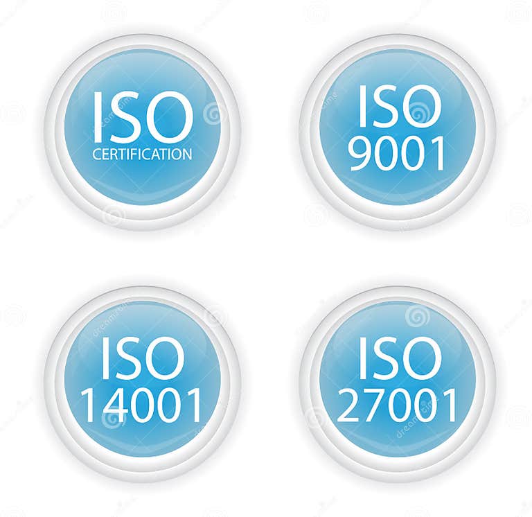 Blue iso buttons stock vector. Illustration of norm, brand - 42683768