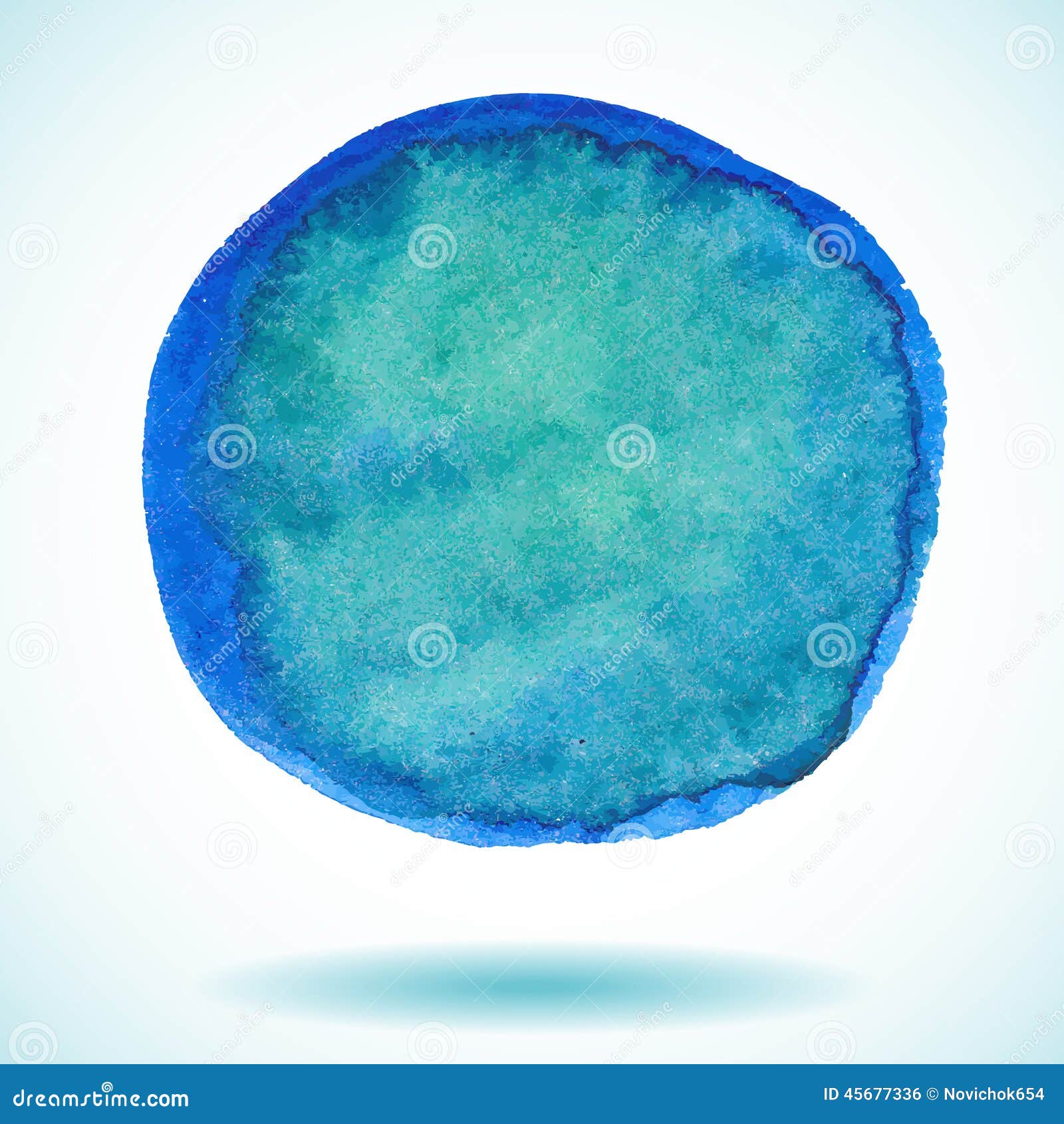 Blue Isolated Watercolor Paint Circle Stock Vector - Illustration of ...
