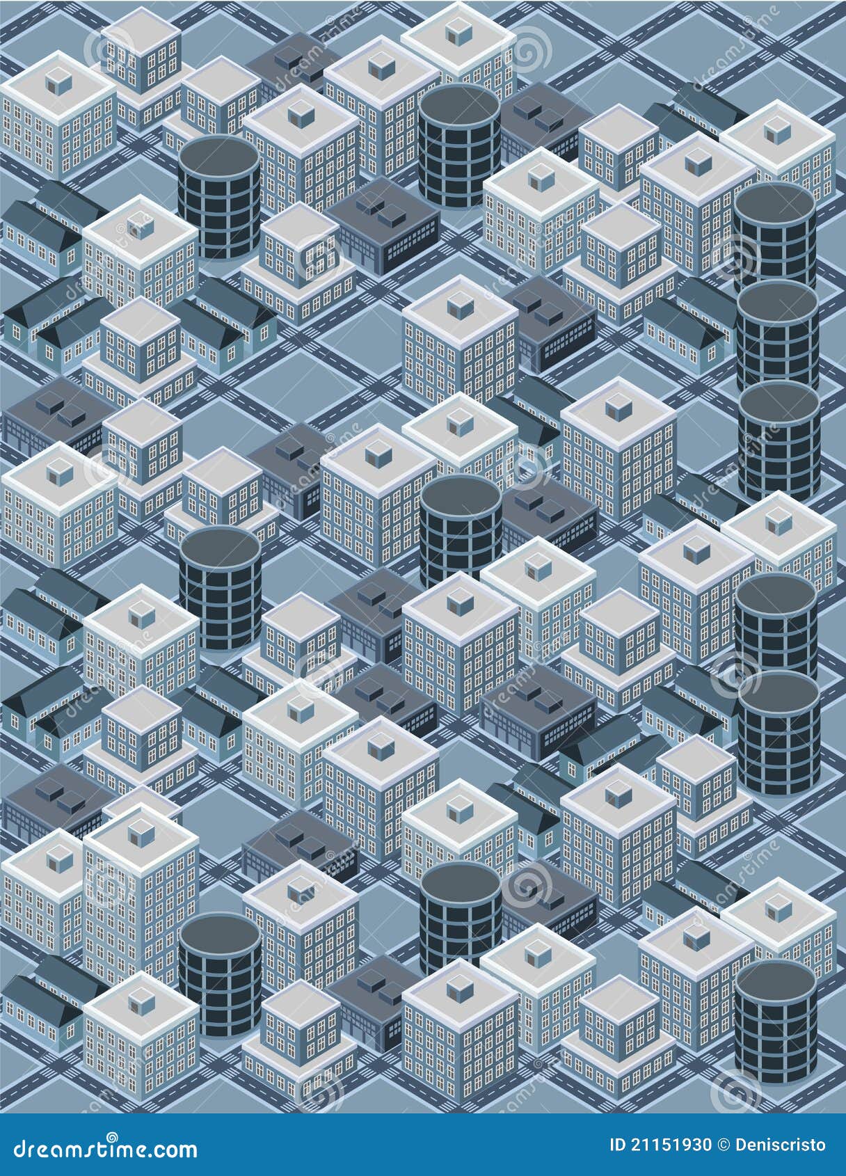 Blue isometric city stock vector. Illustration of project - 21151930