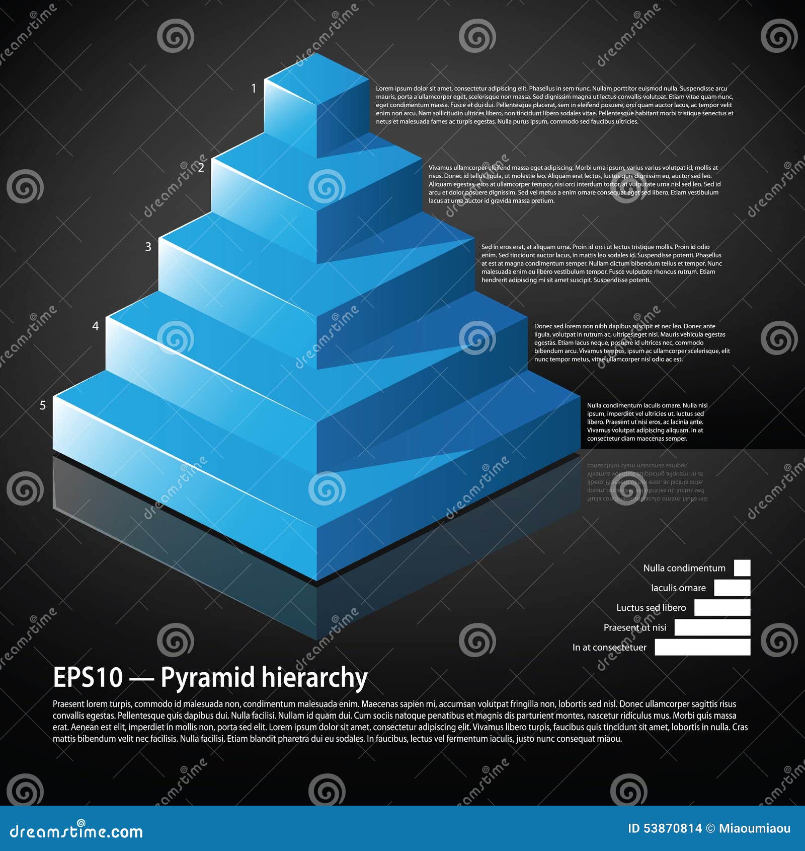 Blue Isometric Pyramid with Text on Each Level. Stock Vector ...