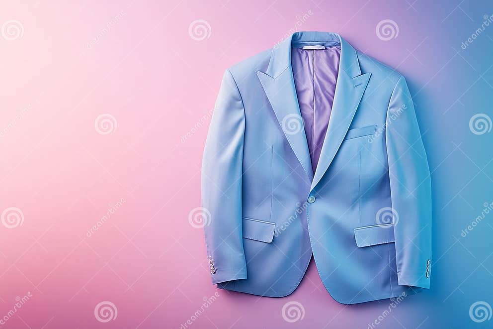 A Blue Jacket is Laying on a Pink Background Stock Illustration ...