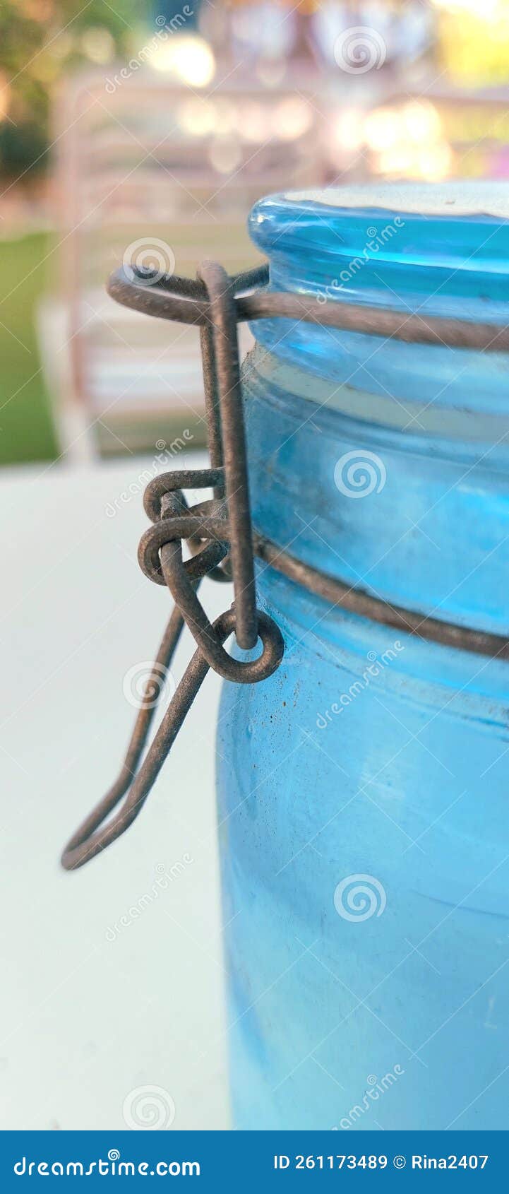 Blue Jar Lock Close and Open Stock Image - Image of open, lock: 261173489