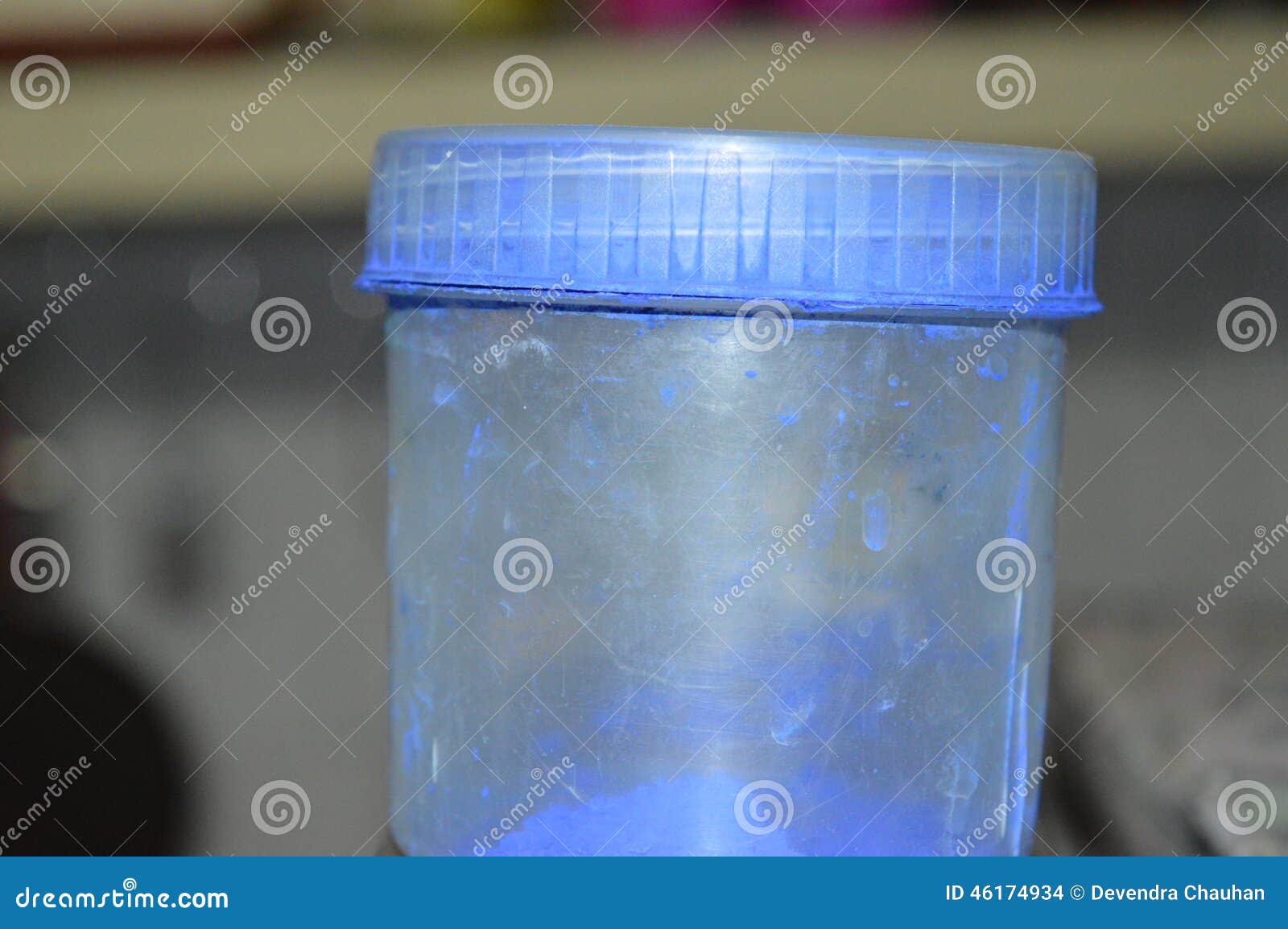 A blue jar stock photo. Image of blue, plastic, filled - 46174934