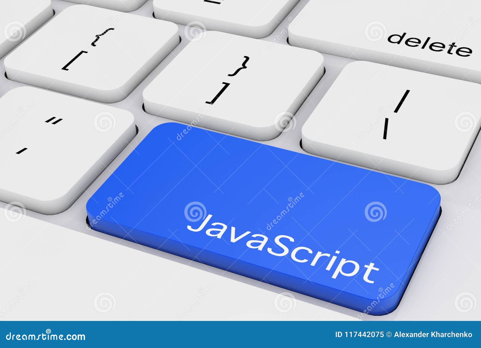 Blue JavaScript Key on White PC Keyboard. 3d Rendering Stock ... Blue JavaScript Key on White PC Keyboard. 3d Rendering Stock ...