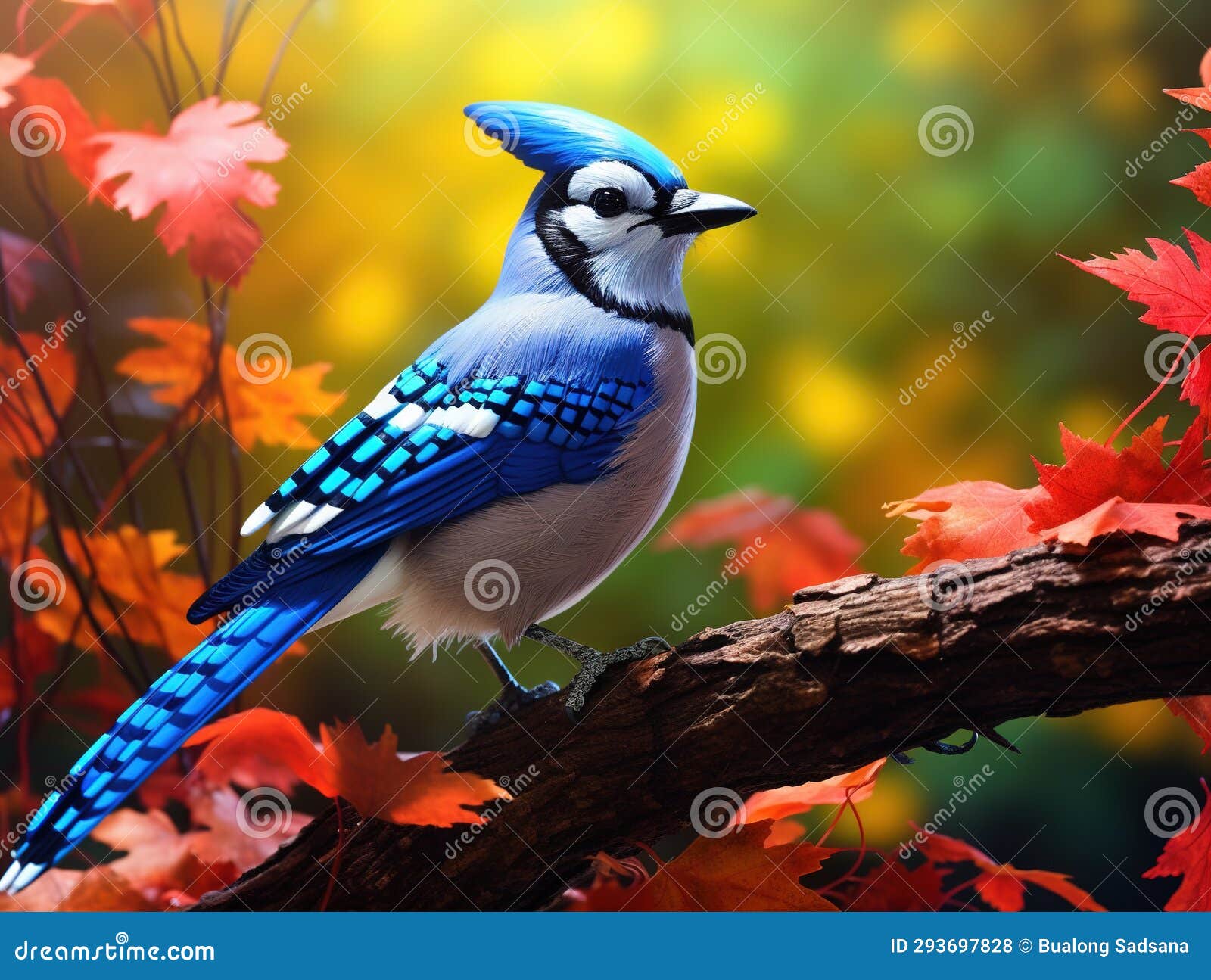 Blue Jay cristata stock illustration. Illustration of central - 293697828