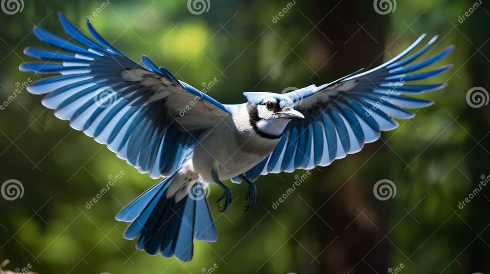 Blue Jay in Flight: a Stunning Rendered Artwork in Unreal Engine Stock ...