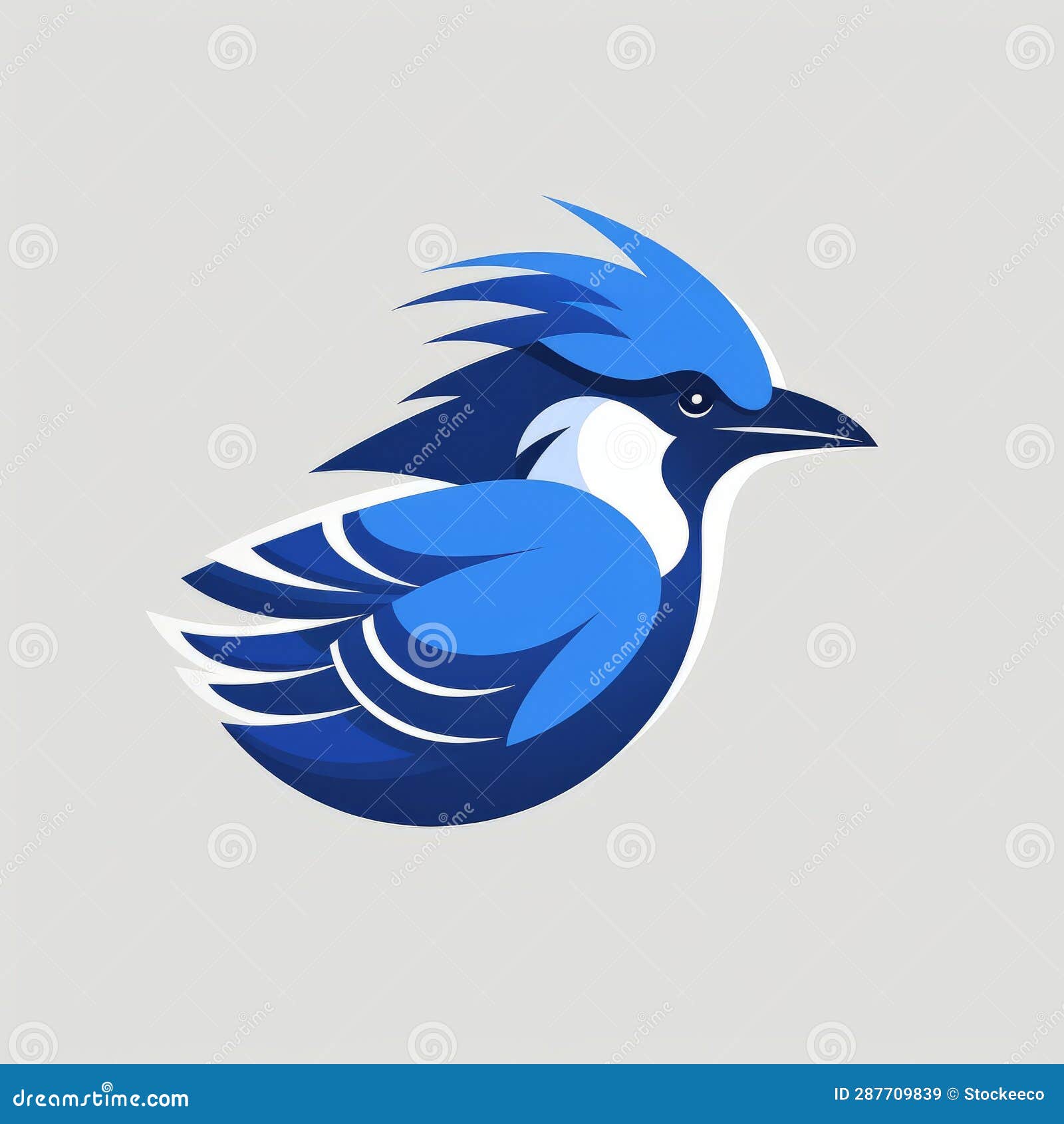 Blue Jay Logo Design with Distinctive Character Stock Illustration ...