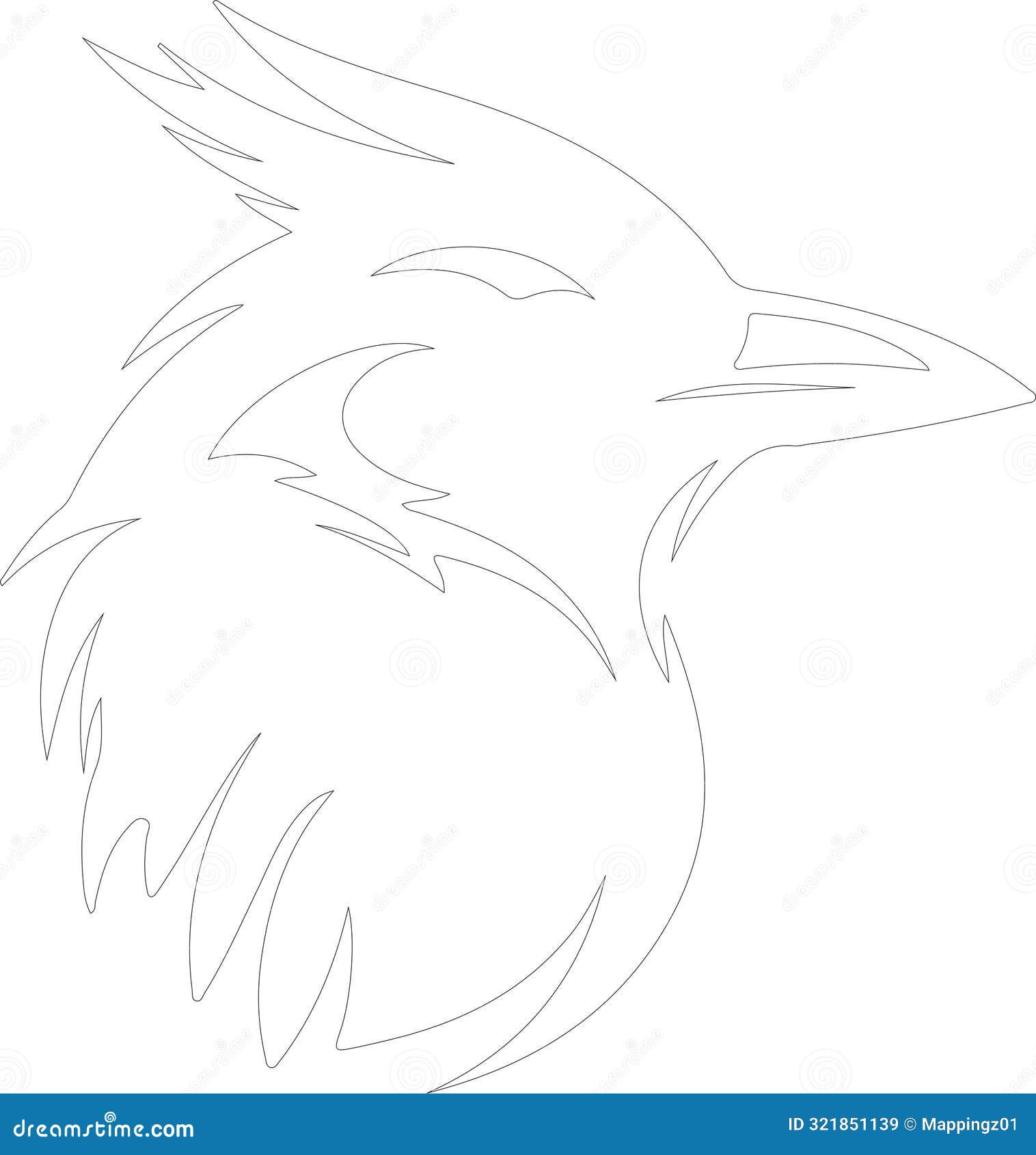 Blue Jay Outline Outline Silhouette Generative Ai Stock Vector ...