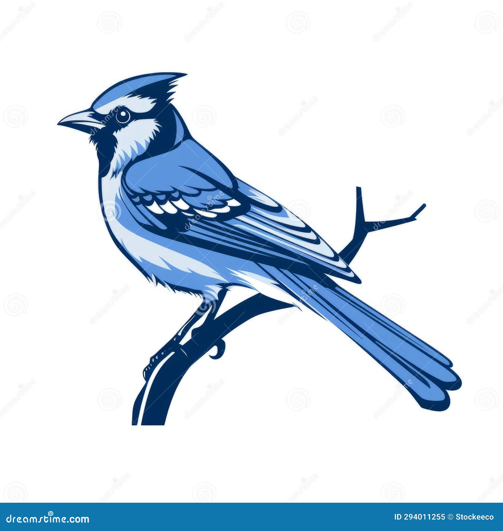 Blue Jay Vector Art: Monochromatic Graphic Design with Distinctive ...