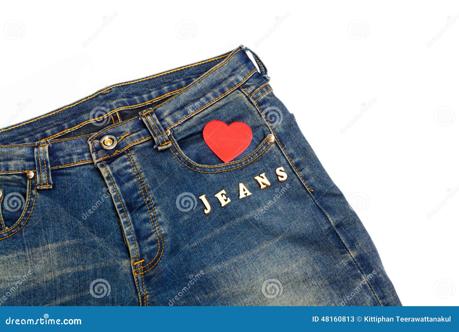 Blue jean with heart shape stock image. Image of trendy - 48160813
