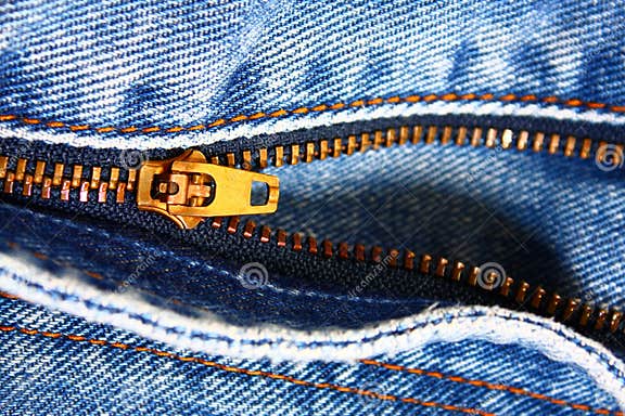 Blue Jean Zipper stock photo. Image of slide, garment - 15353398