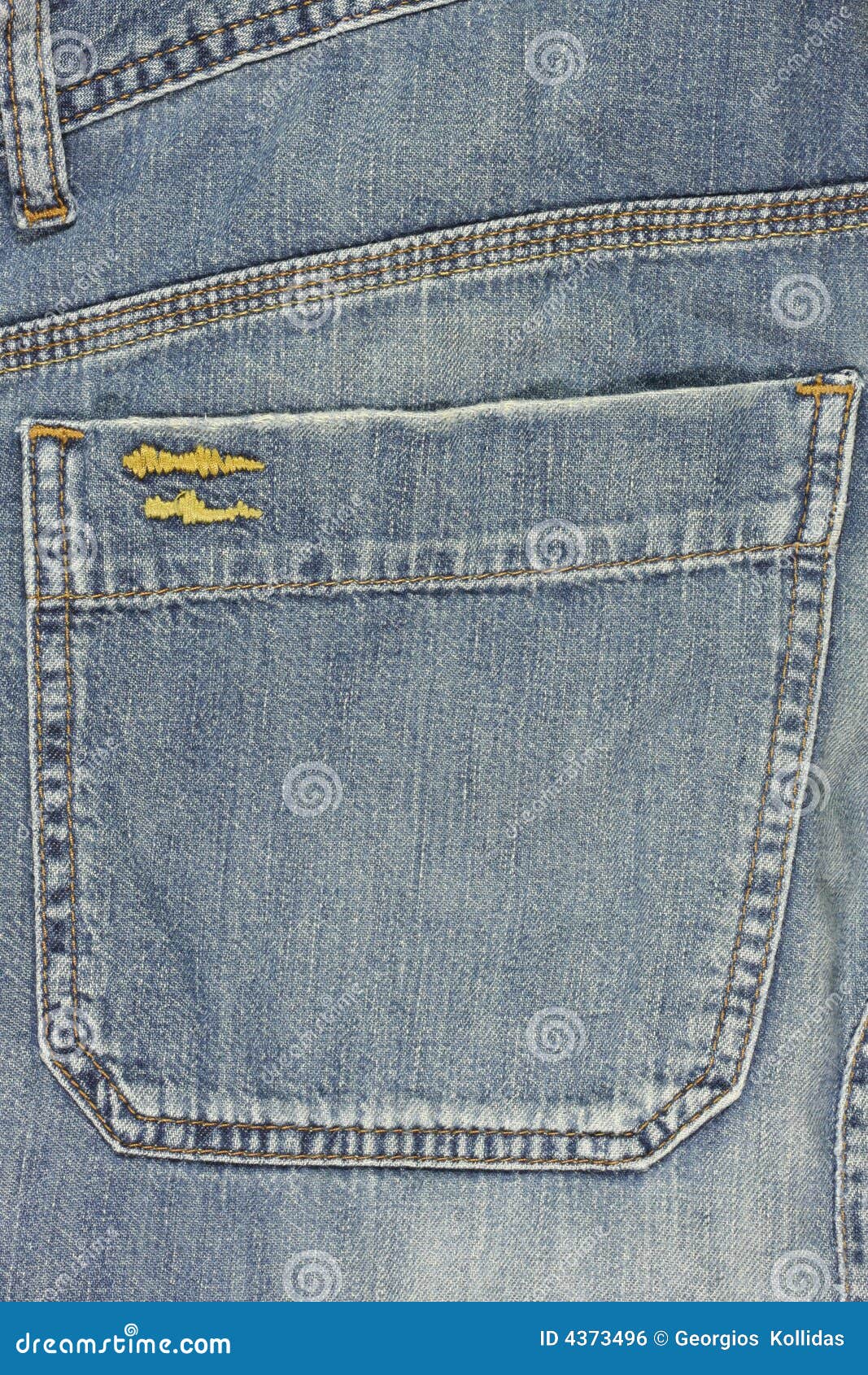 Blue jeans back pocket stock photo. Image of surface, pattern - 4373496