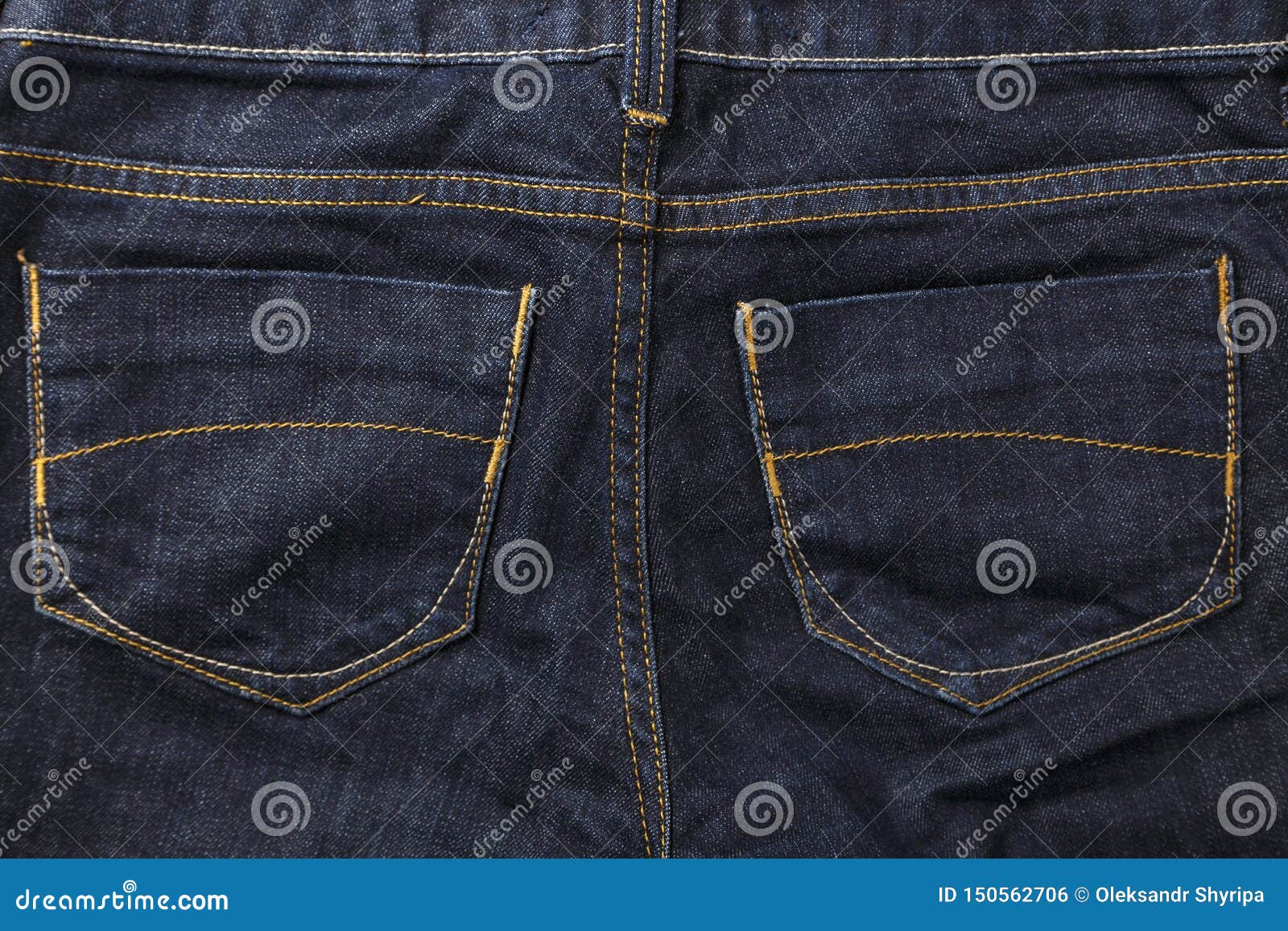 Blue Jeans Back Pocket on Jeans Background Stock Photo - Image of ...