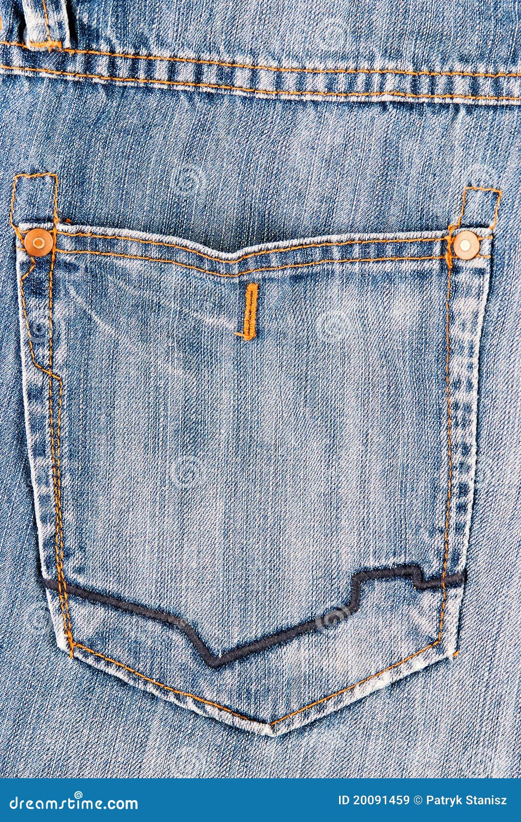Blue Jeans Back Pocket Background Texture Stock Image - Image of ...