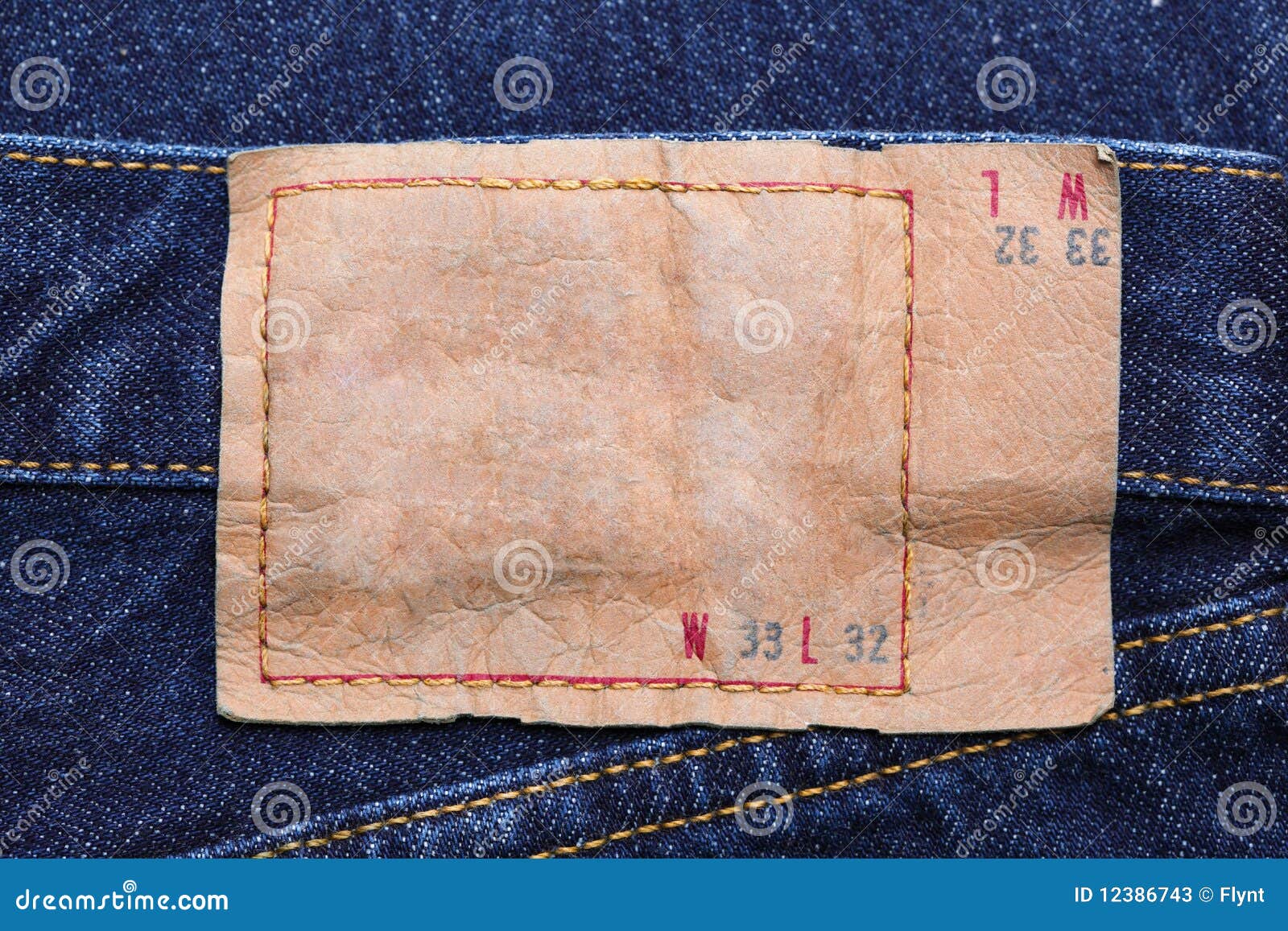 Blue Jeans Blank Leather Label Stock Image - Image of jeans, copy: 12386743
