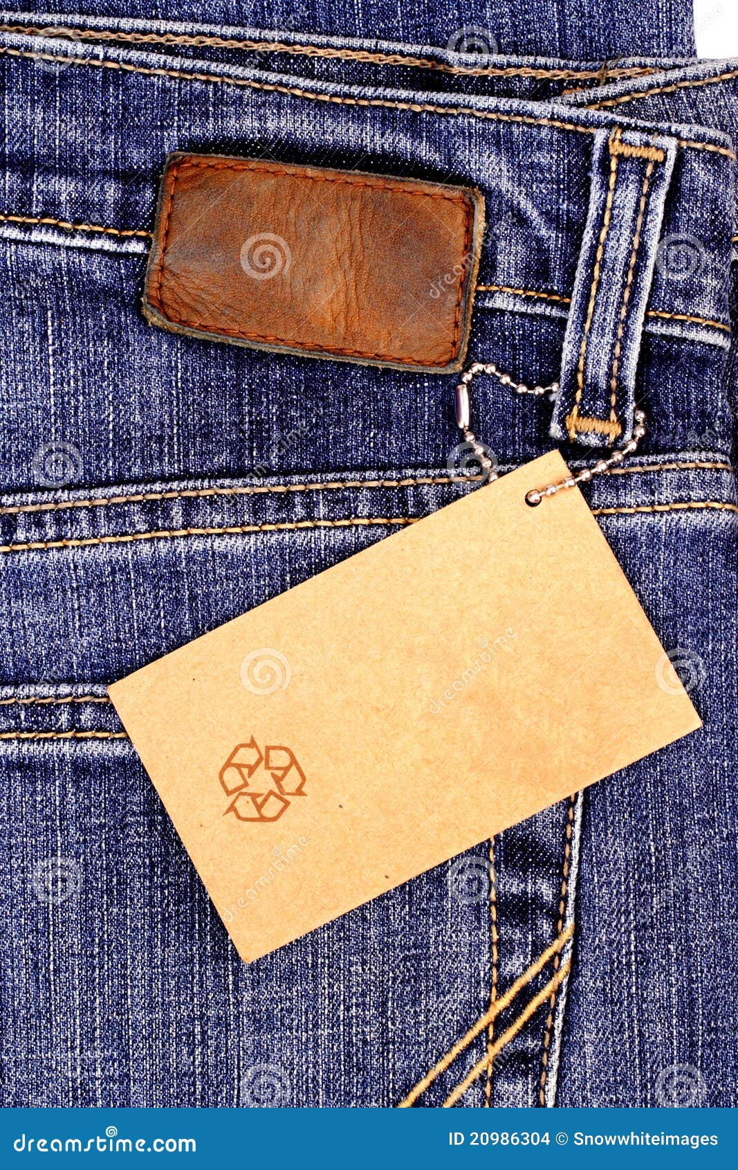 Blue Jeans with Blank Price Tag Stock Photo - Image of sticker, canvas ...