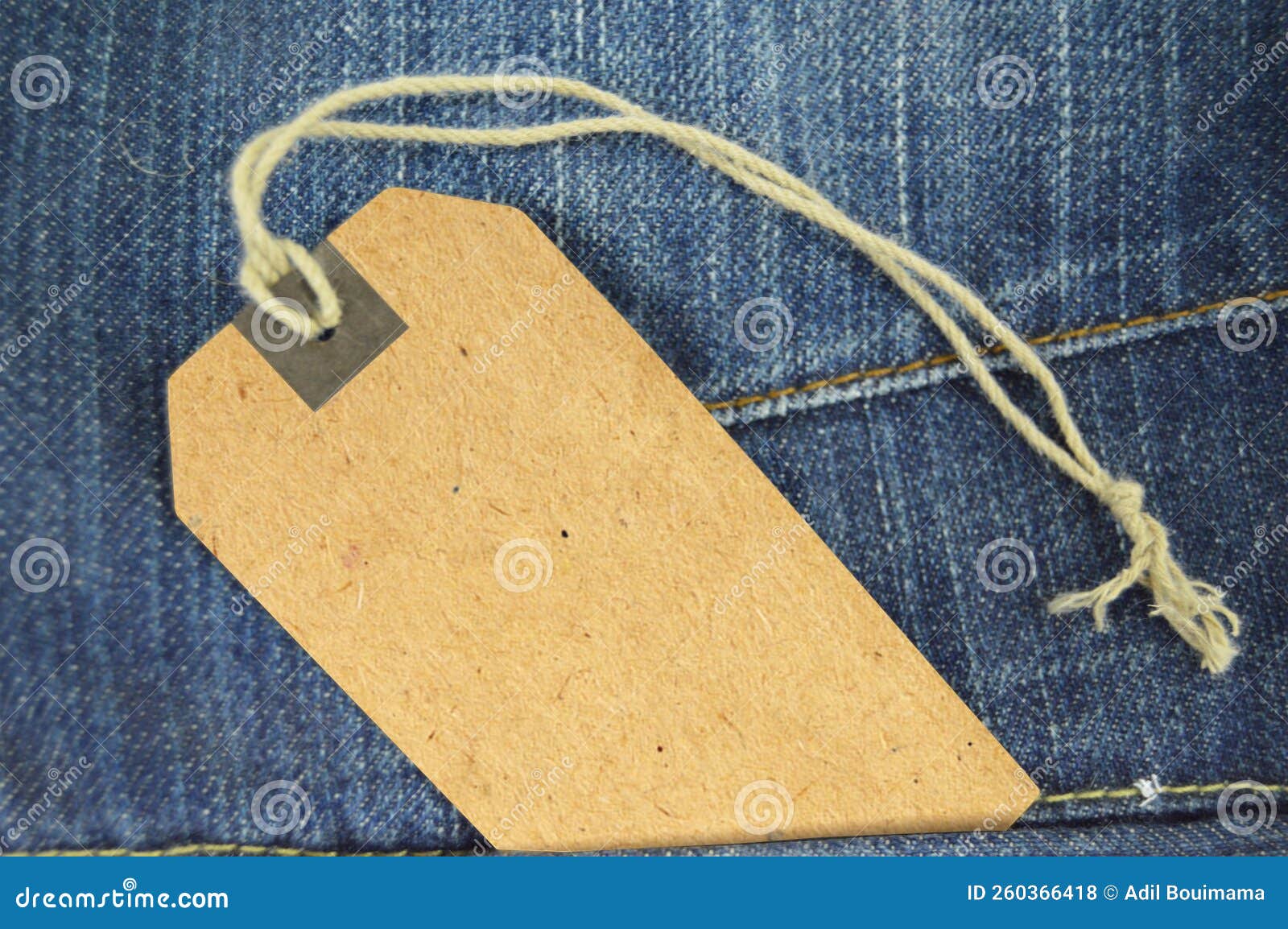 Blue Jeans and Cardboard Blank Label Tag without Inscriptions Stock ...