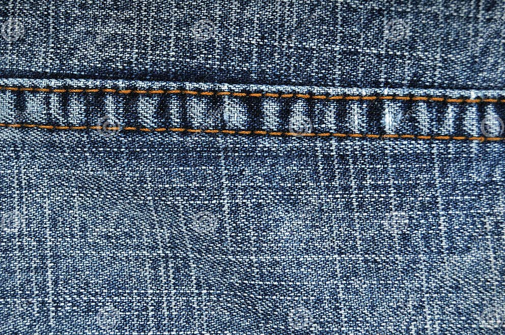 Blue Jeans Close Up of Stitching Stock Image - Image of line, clean ...