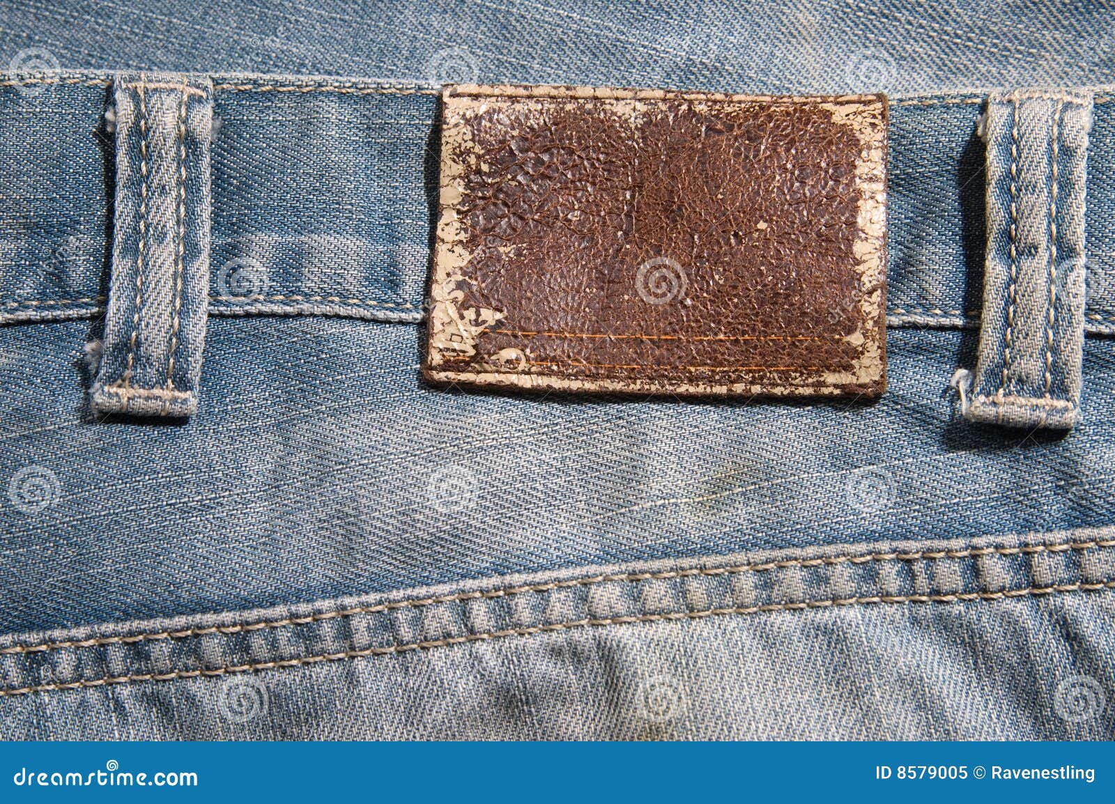 Blue Jeans Cloth with Leather Label Stock Image - Image of label, jeans ...
