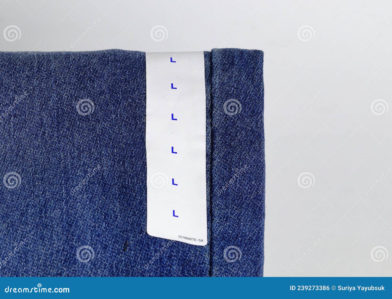 Blue Jeans Denim with Label Size, Collection Jeans Stacked with Label ...