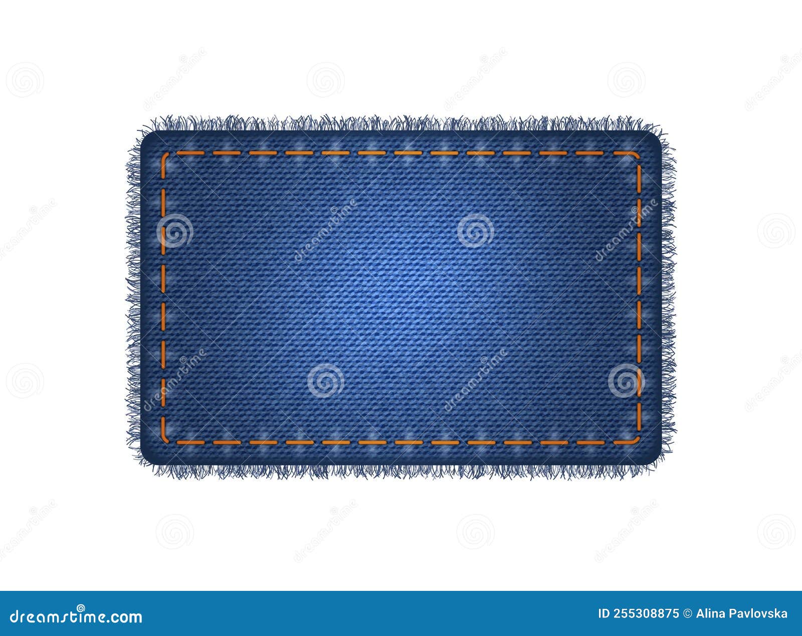 Blue Jeans Denim Texture Patch Rectangular. Realistic Cotton Twill ...