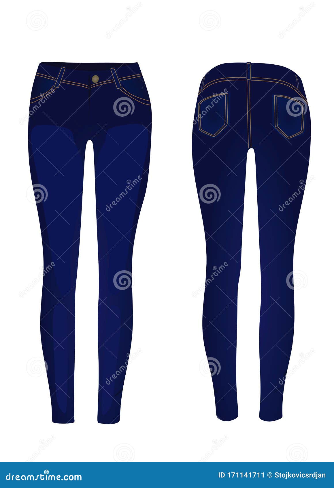 Blue jeans pants stock vector. Illustration of modern - 171141711