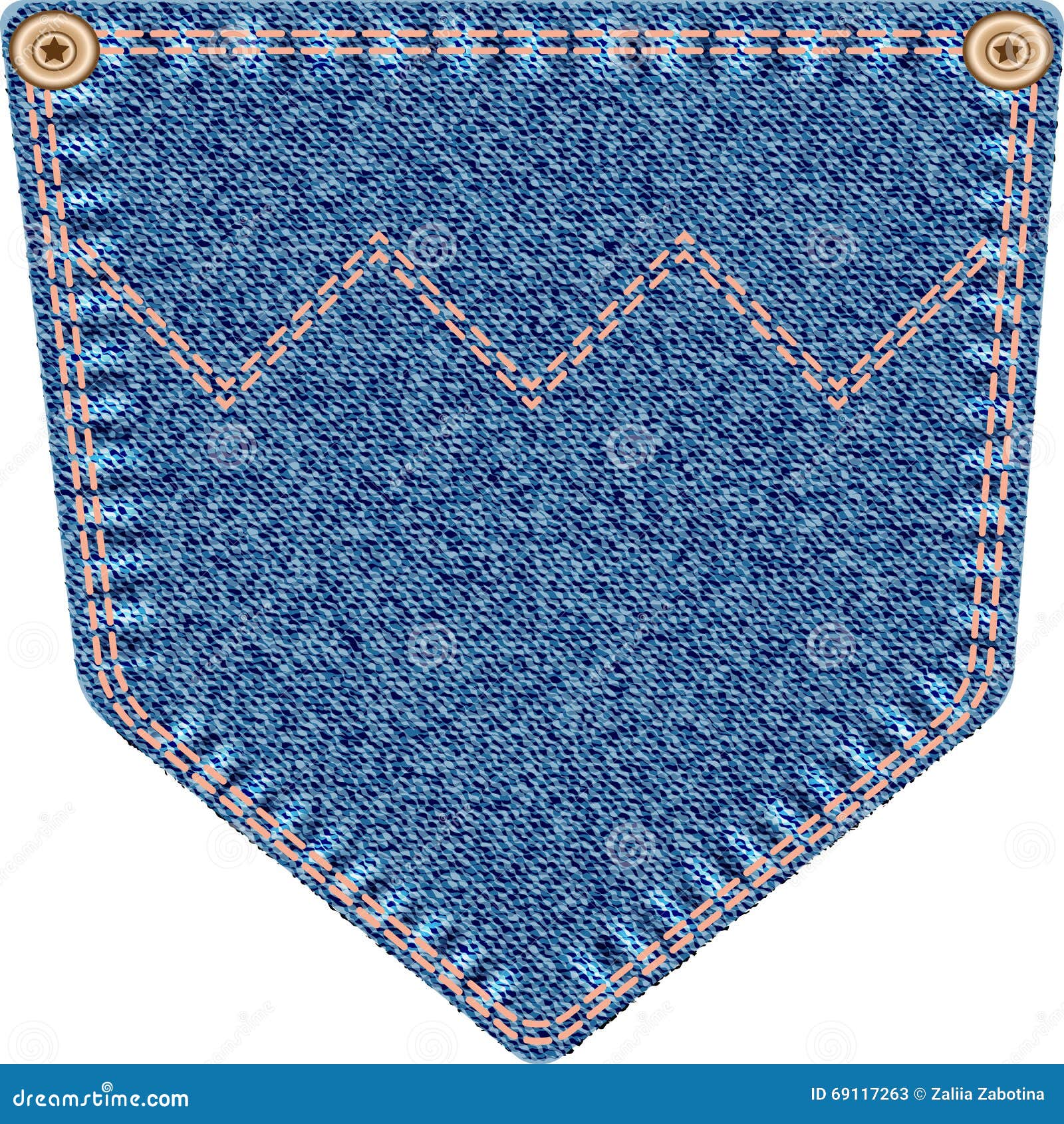 Blue jeans pocket stock vector. Illustration of vector - 69117263