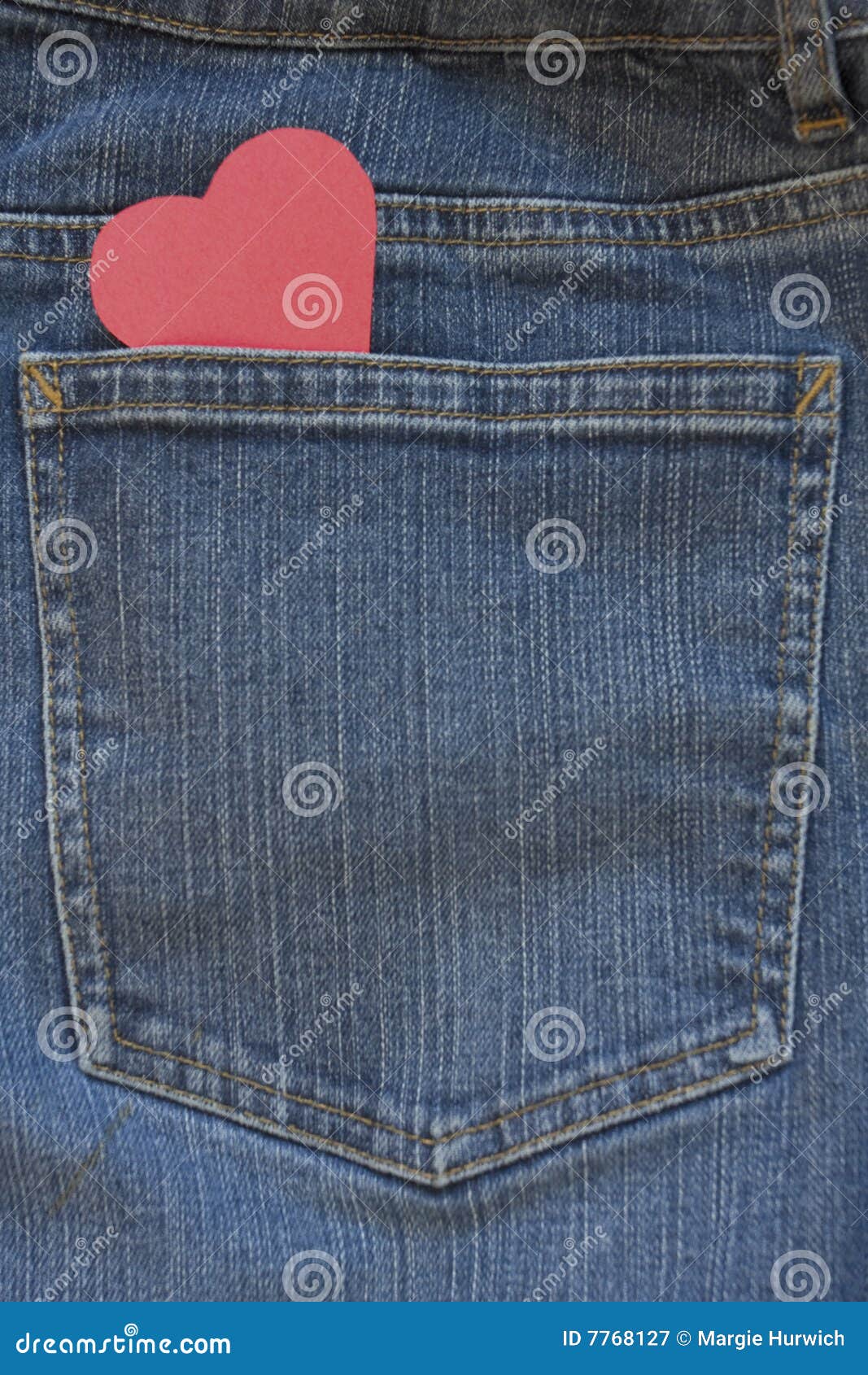 Blue Jeans Pocket with Heart Stock Image - Image of macro, cotton: 7768127