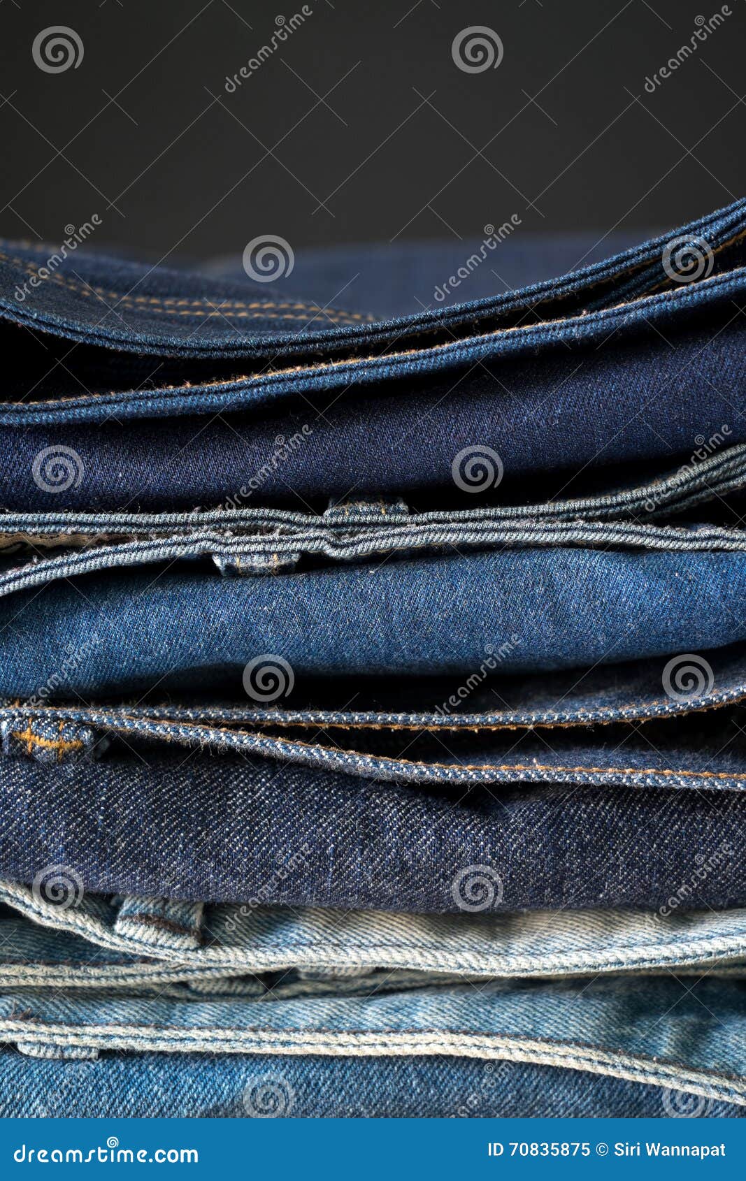 Blue Jeans Stack Clothing stock image. Image of jean - 70835875