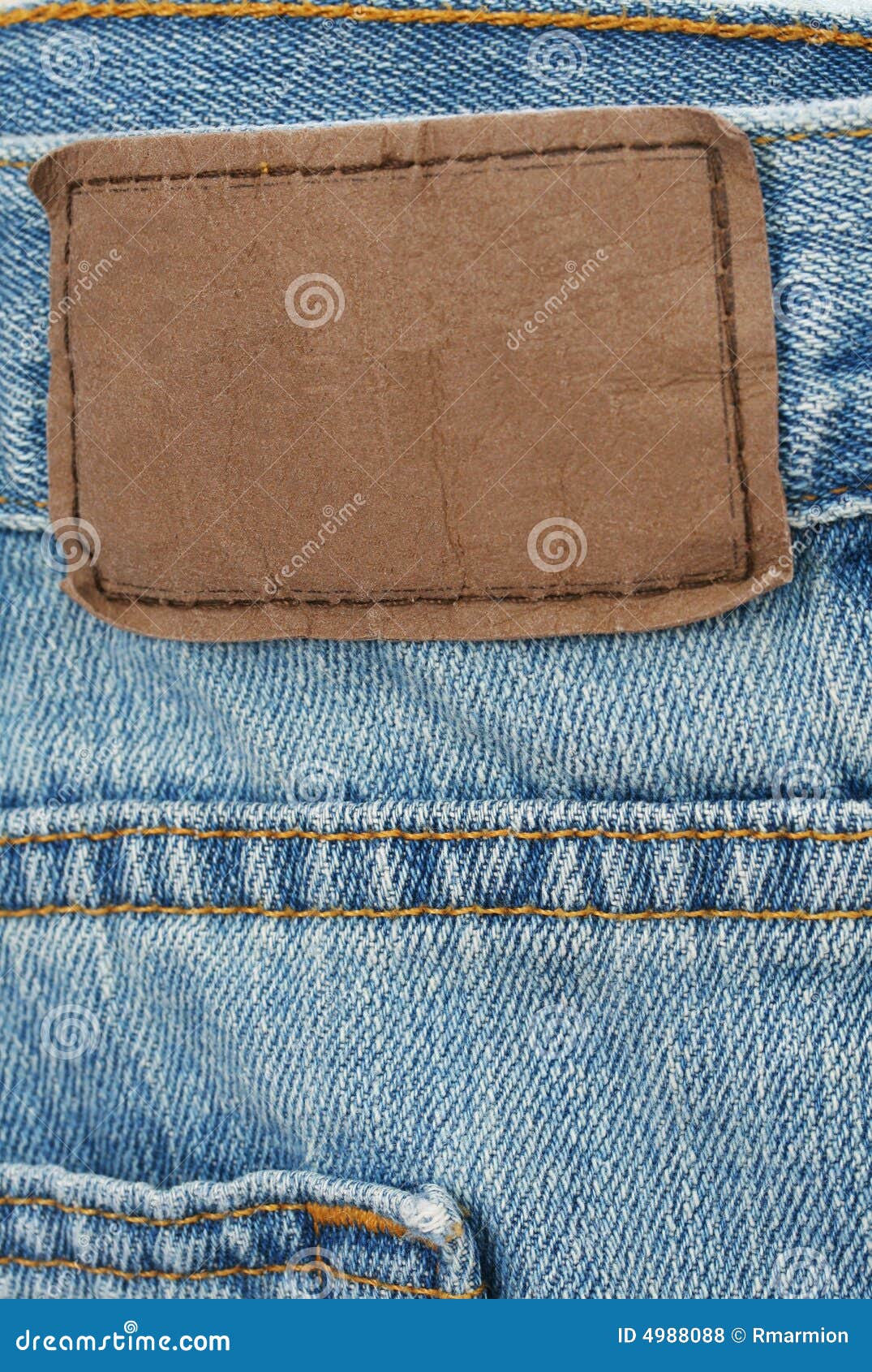 Blue Jeans Tag stock photo. Image of beige, grunge, blank - 4988088