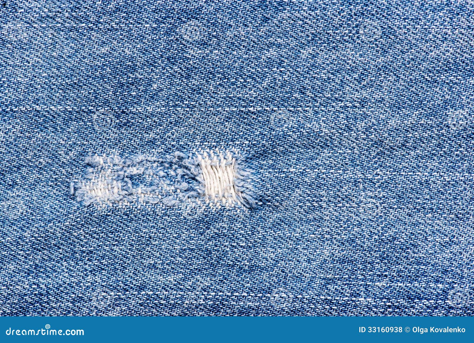 Blue jeans torn fabric stock photo. Image of jeans, denim - 33160938