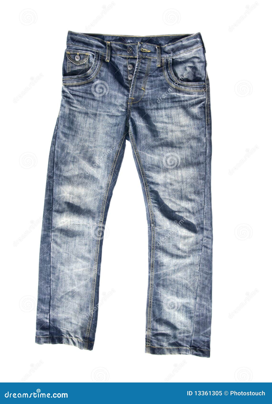 Blue Jeans Trousers on White Background Stock Image - Image of ...