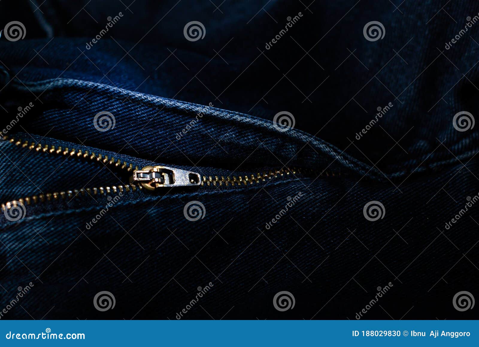 Blue jeans zipper close up stock photo. Image of black - 188029830