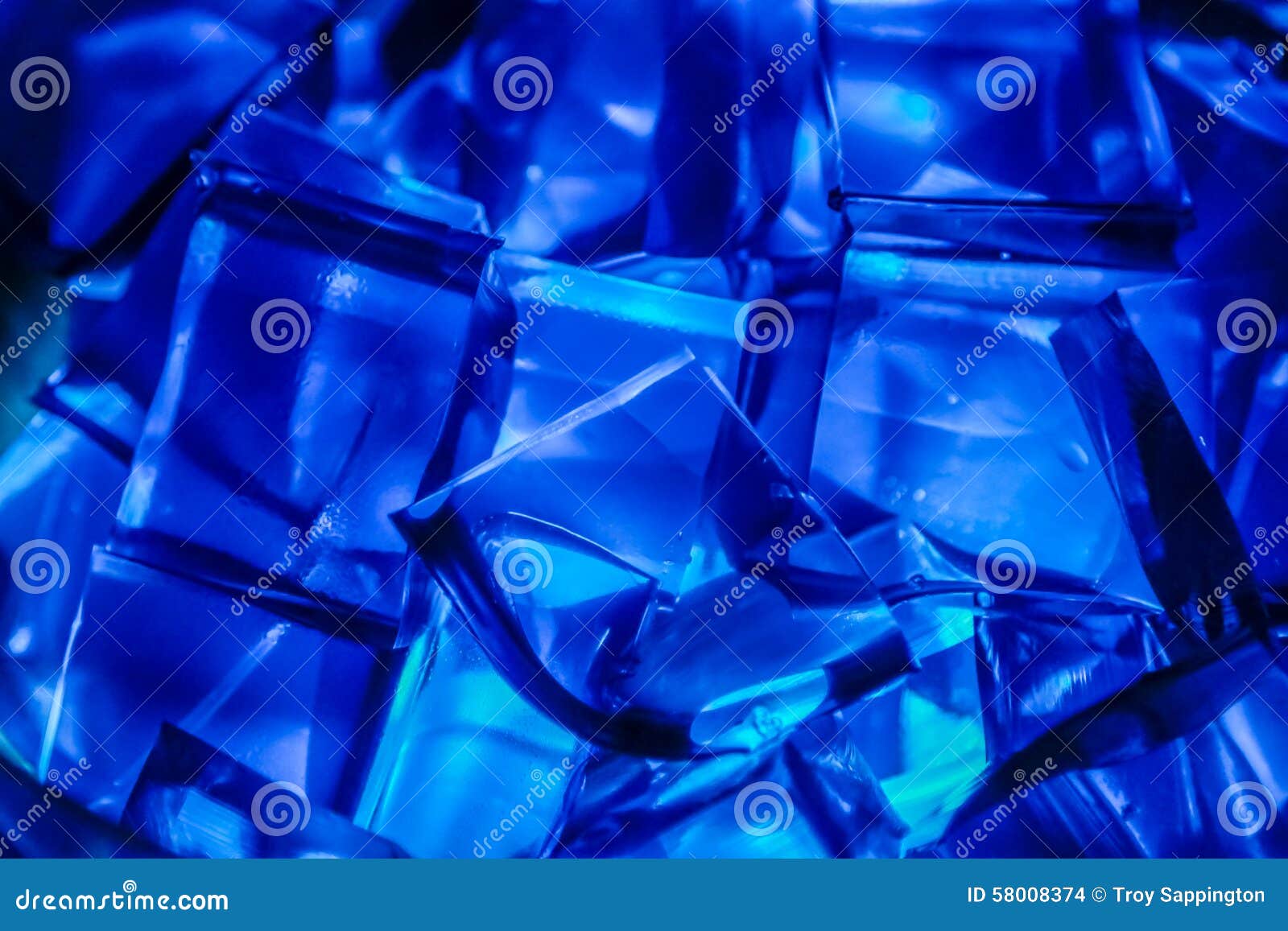 Blue Jell-O Gelatin Cubes Lit from Below. Stock Photo - Image of sweet ...