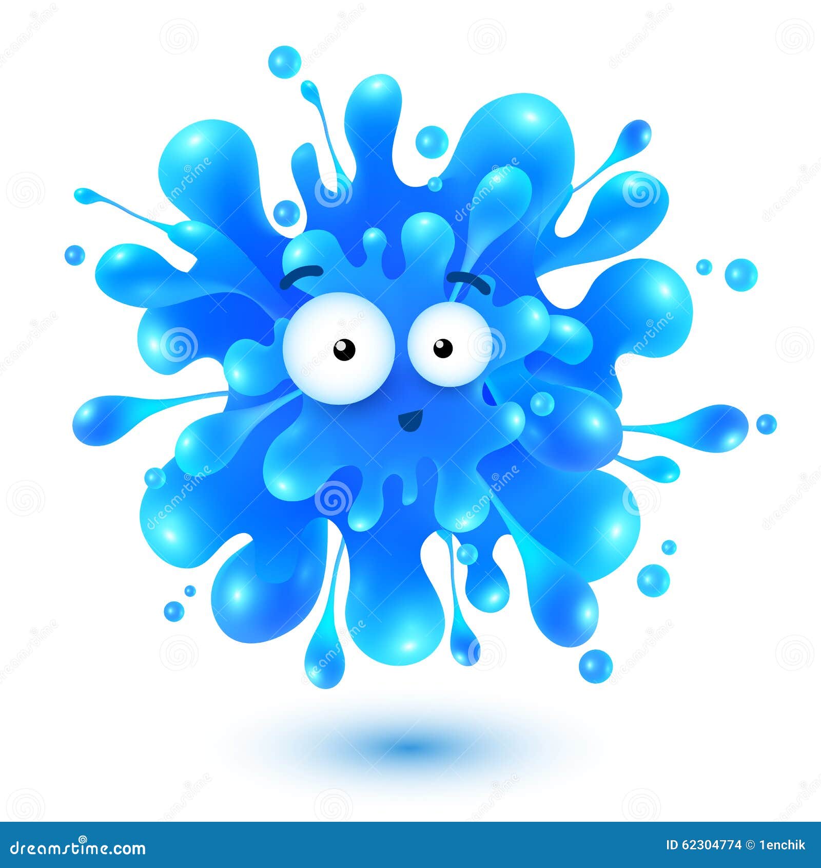 Blue Jelly Splash Vector Monster Stock Vector - Illustration of cartoon ...