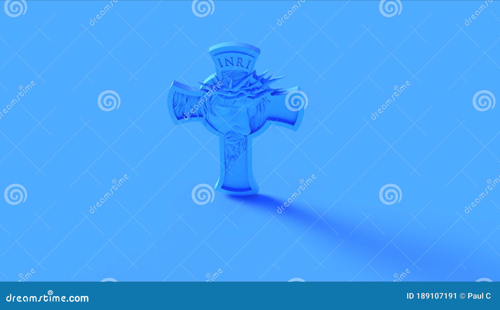 Blue Jesus Christ On The Cross With A Crown Of Thorns Jesus Of Nazareth ...