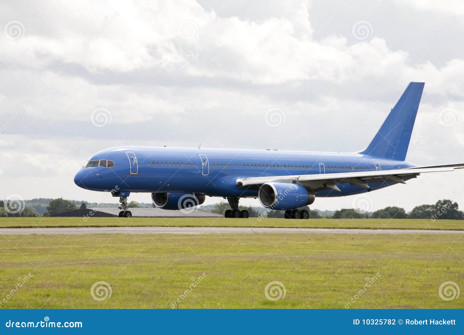 Blue jet stock photo. Image of blue, plane, large, grass - 10325782