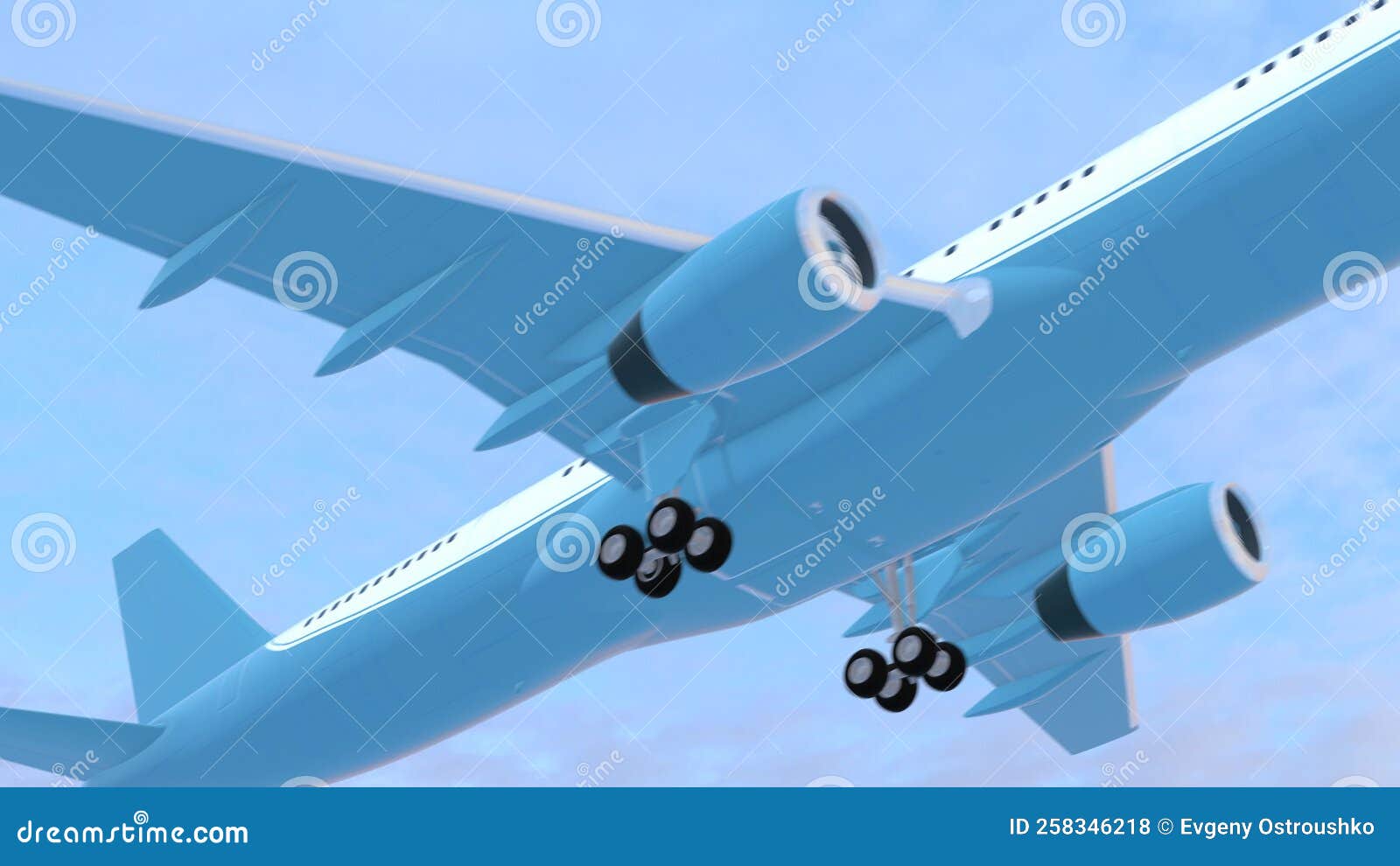 Blue jet plane in the sky stock footage. Video of aviation - 258346218
