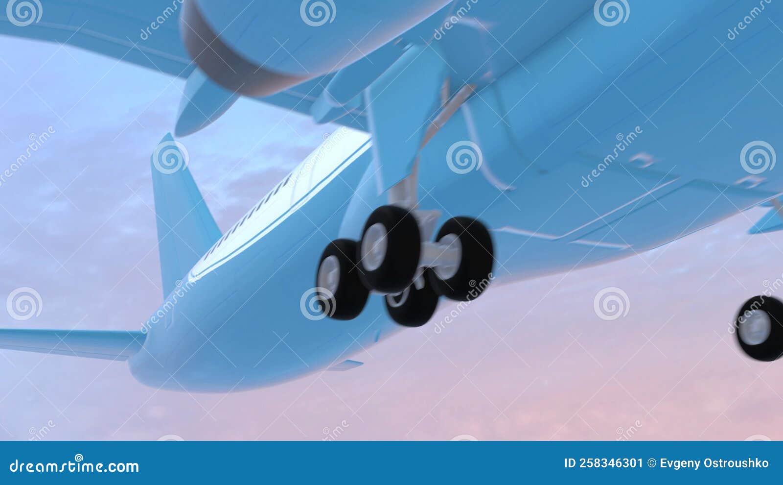 Blue jet plane in the sky stock video. Video of business - 258346301