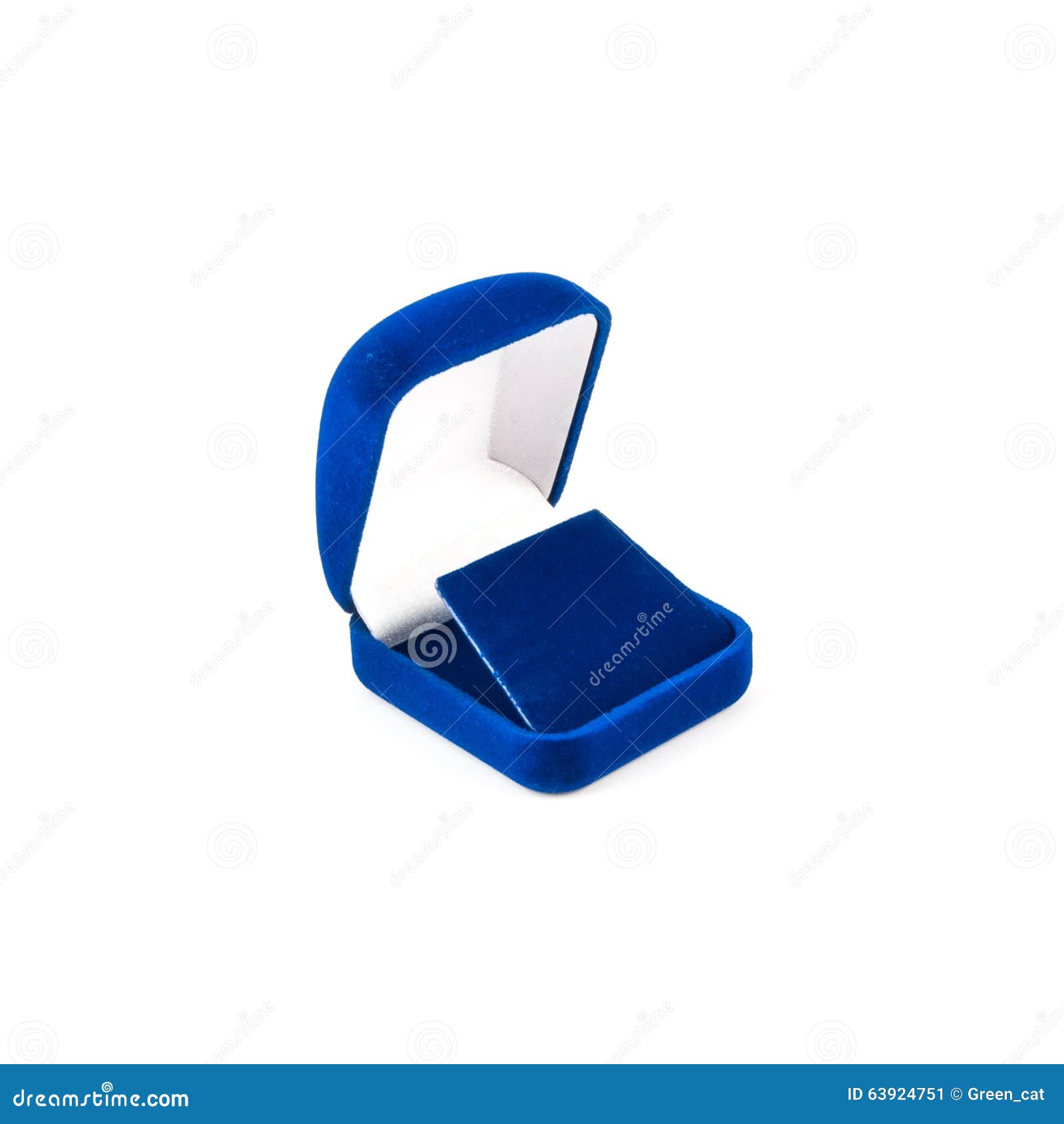 Blue Jewelry Box Isolated on White Stock Image - Image of isolated ...