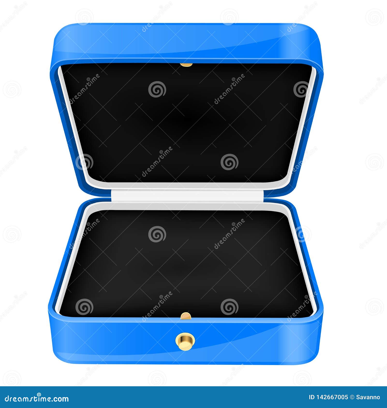 Blue Jewelry Box. Open Empty Box Stock Vector - Illustration of female ...